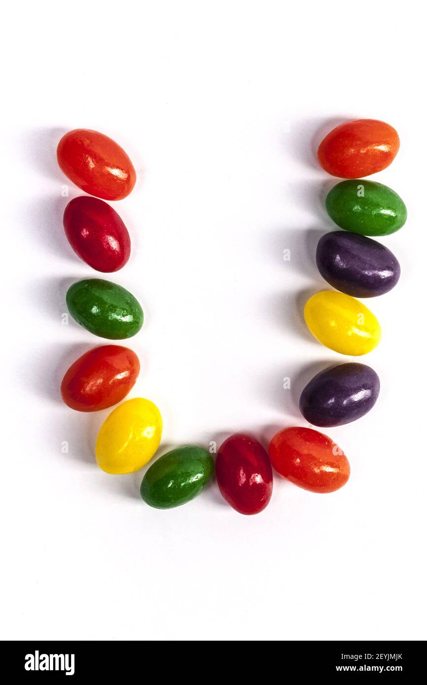 Candy Letter U Stock Photo - Alamy