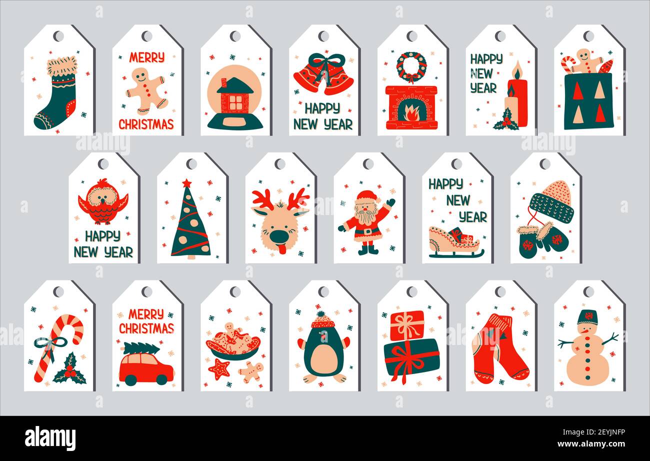 Christmas Gift Tags Clip Art Premium Vector | Christmas Gift Tag