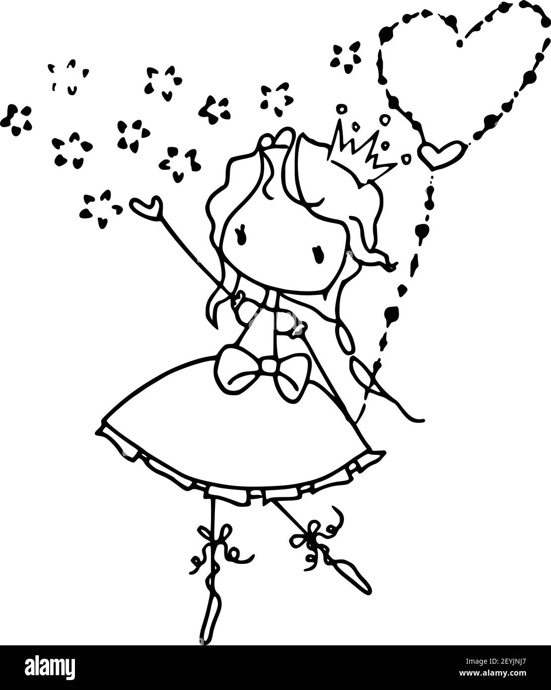 vector cartoon kids hold heart shape black and white Stock Vector Image ...