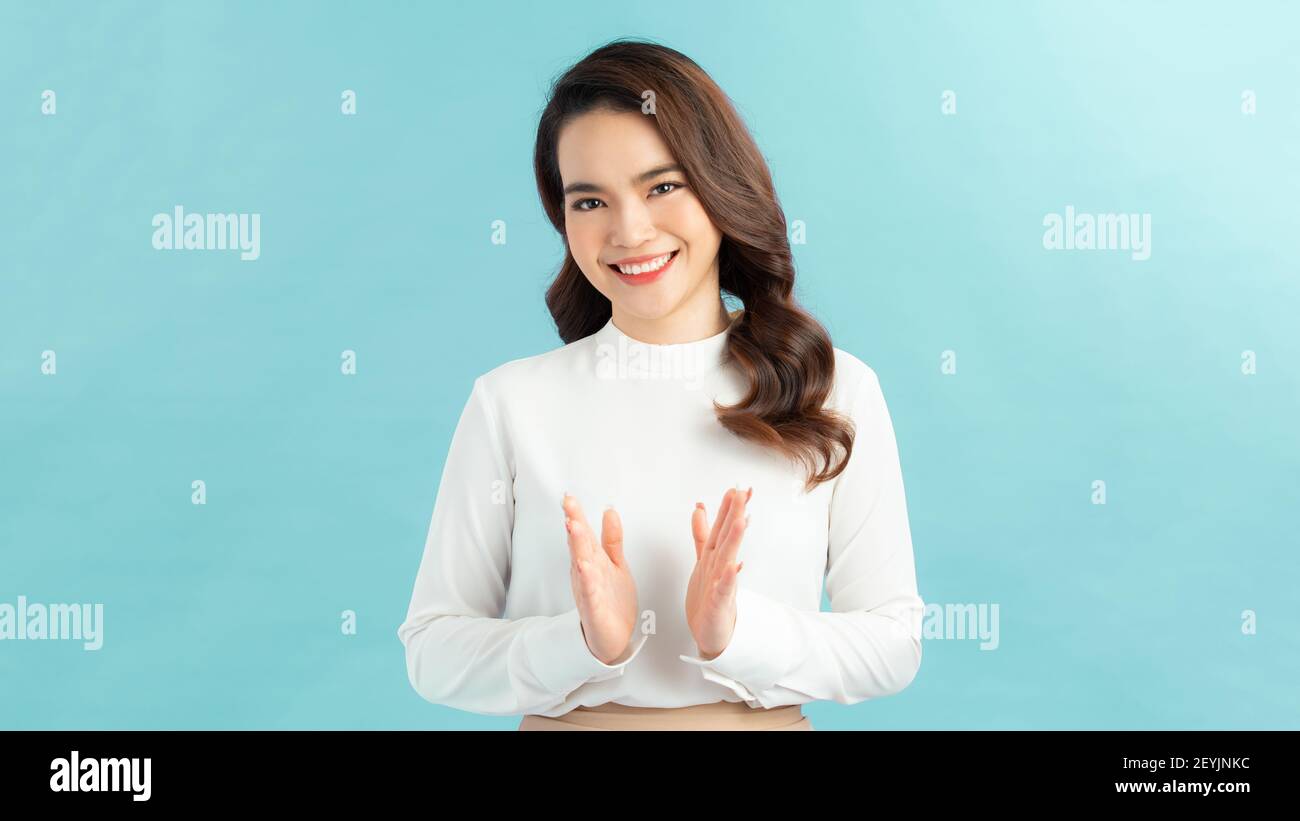 Japanese woman clapping hands hi-res stock photography and images - Alamy