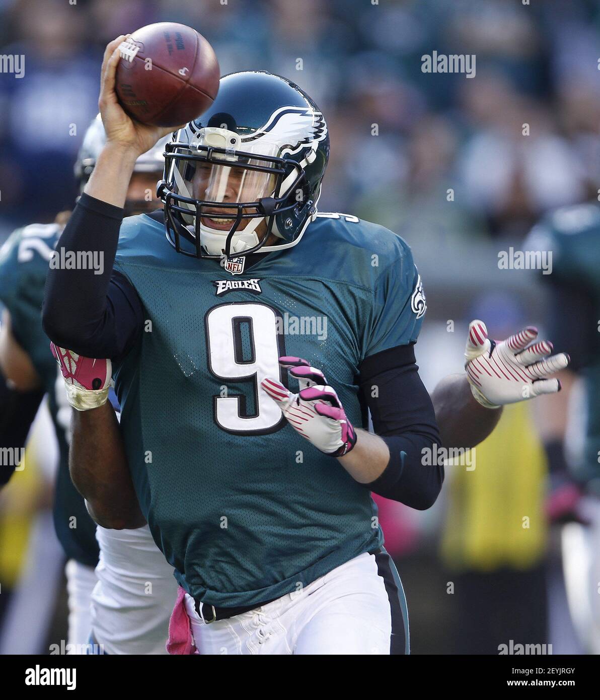Philadelphia Eagles' Nick Foles scrambles out of the pocket during a ...