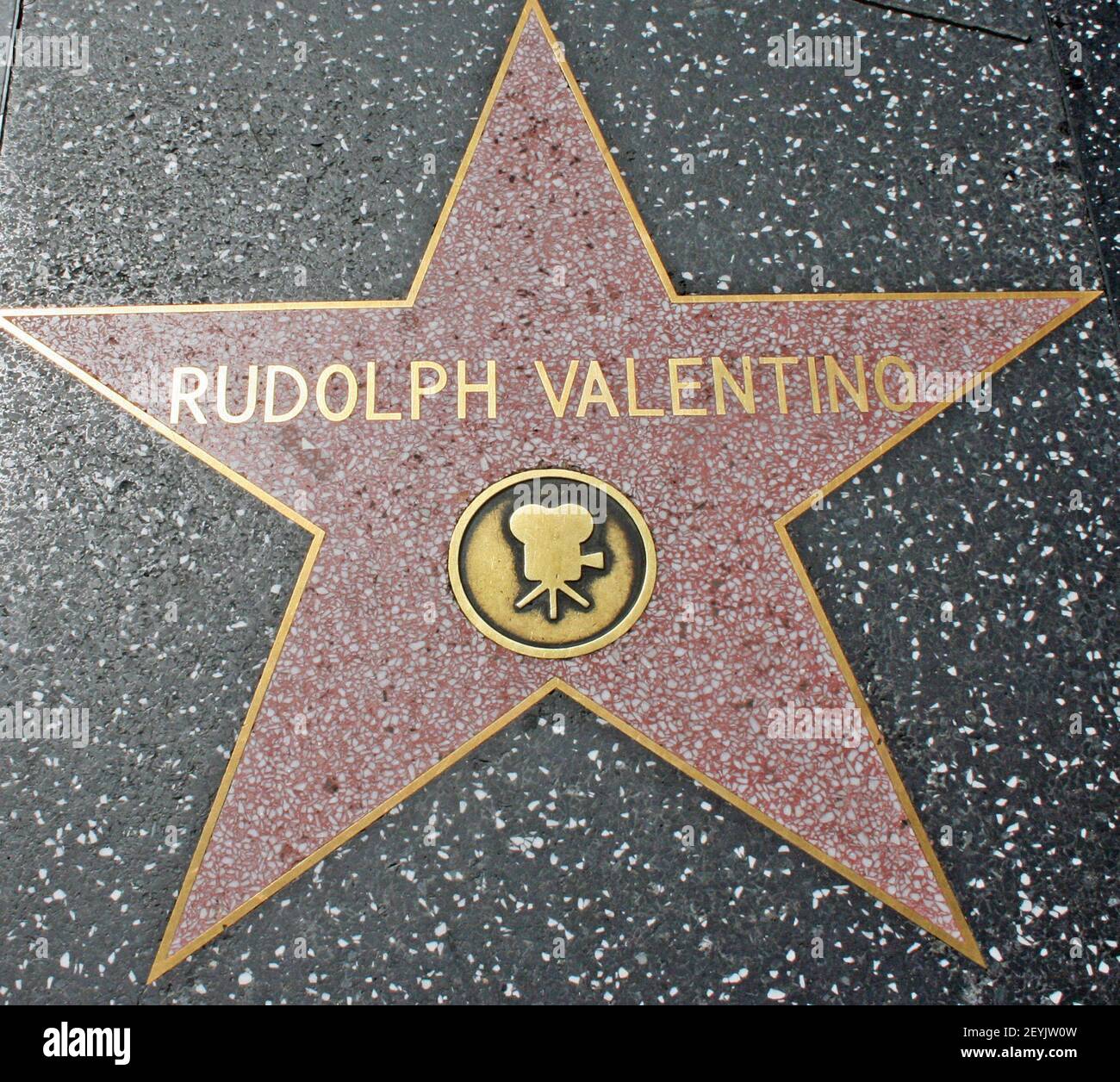 Rudolph Valentino's star was installed on the Hollywood Walk of Fame in ...