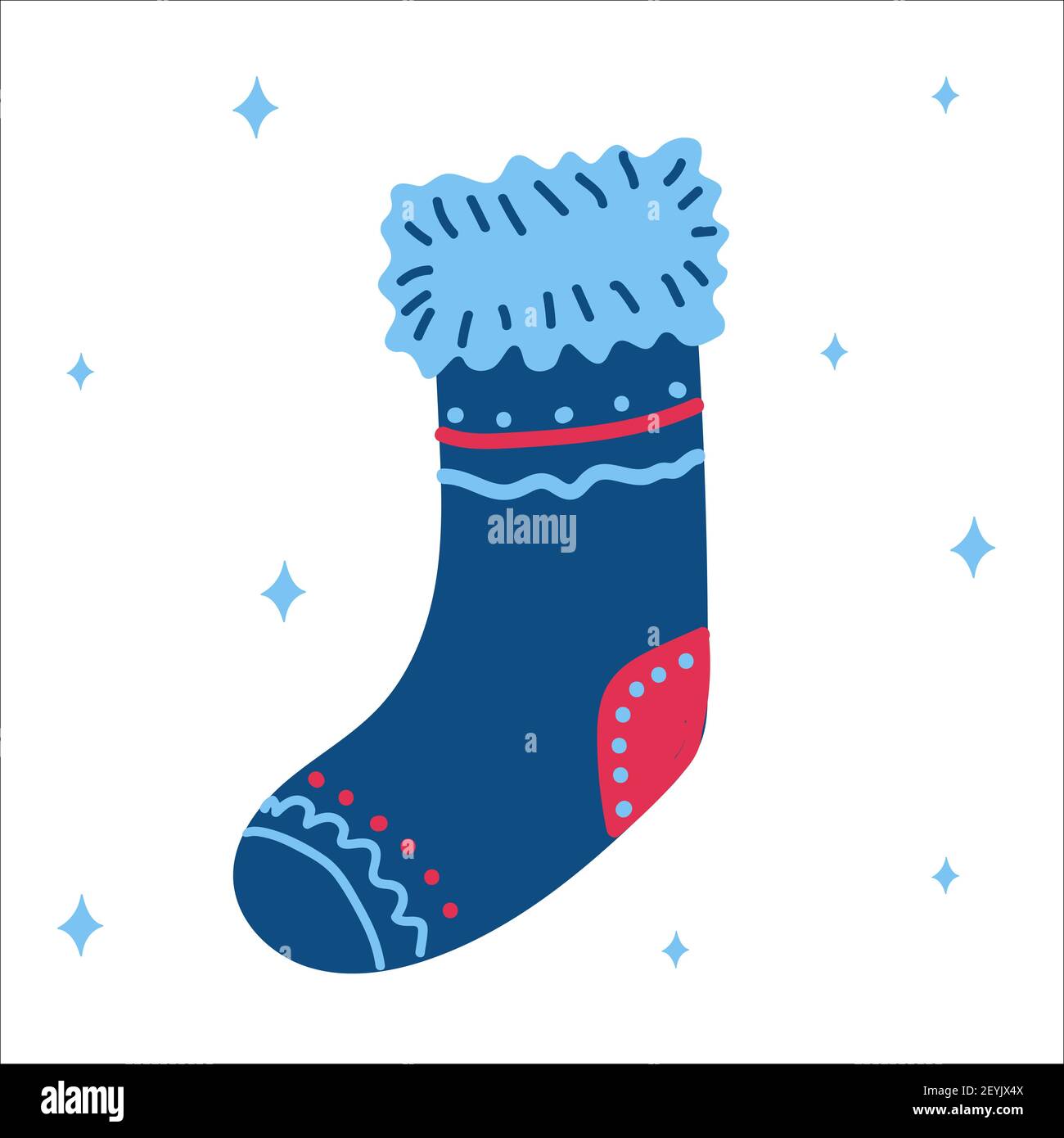 Christmas traditional classic blue boot for gifts in scandinavian hand ...