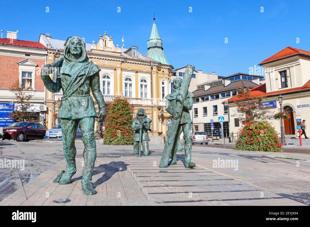WIELICZKA - SEMTEMBER 11, 2019: Monument of medieval salt mine worker ...