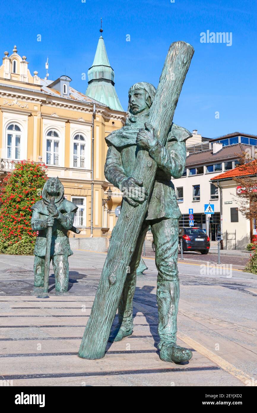 WIELICZKA - SEMTEMBER 11, 2019: Monument of medieval salt mine worker ...