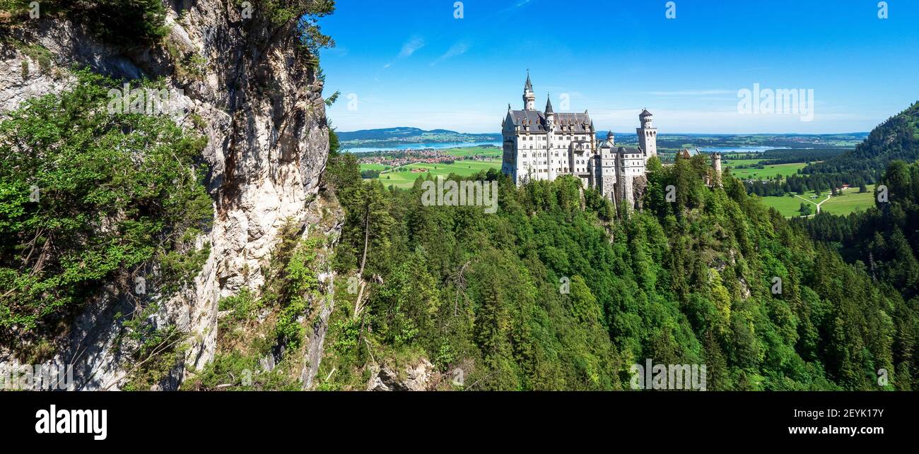View of famous and amazing Neuschwanstein Castle, Bavaria, Germany ...