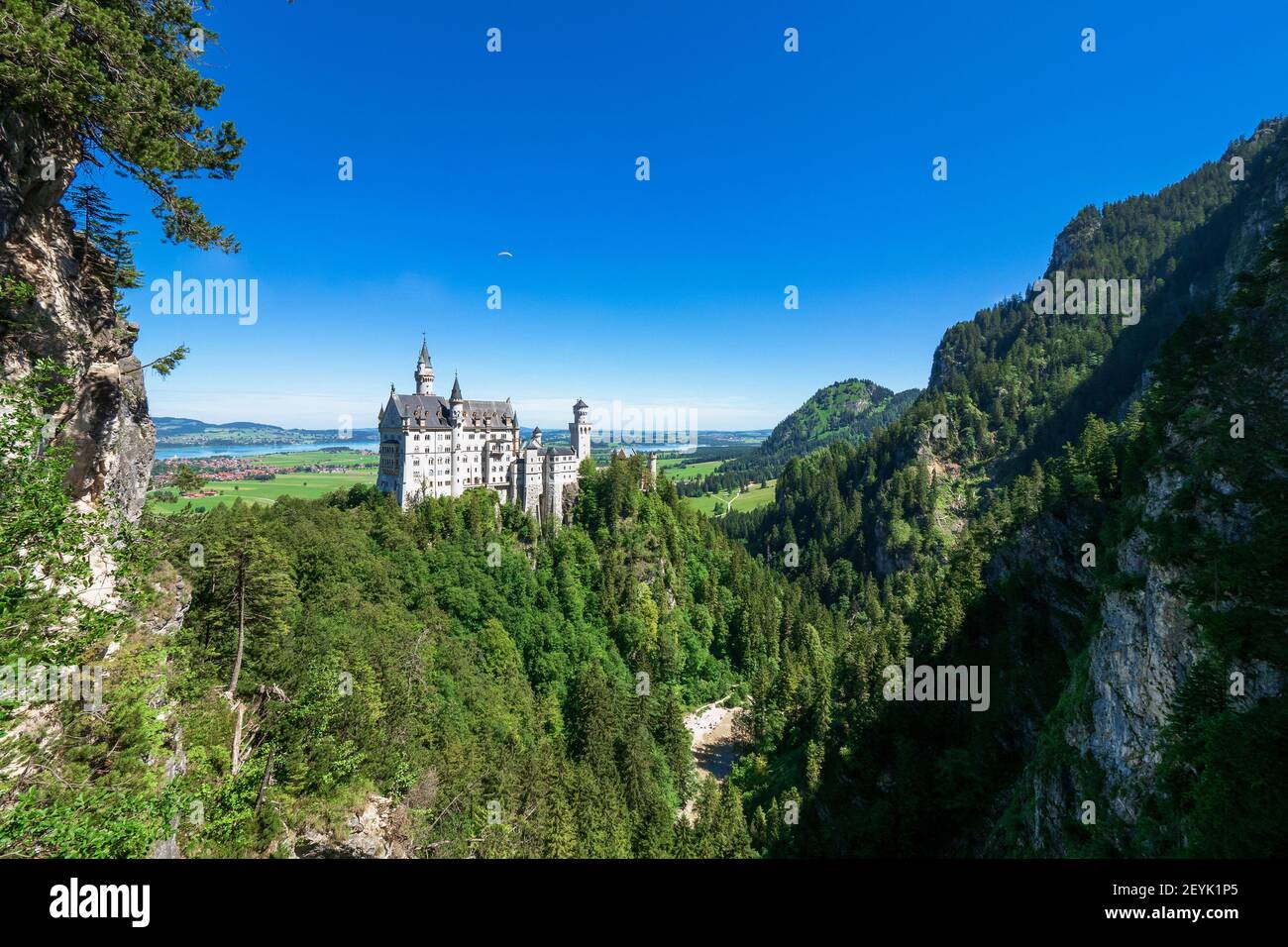 View of famous and amazing Neuschwanstein Castle, Bavaria, Germany ...