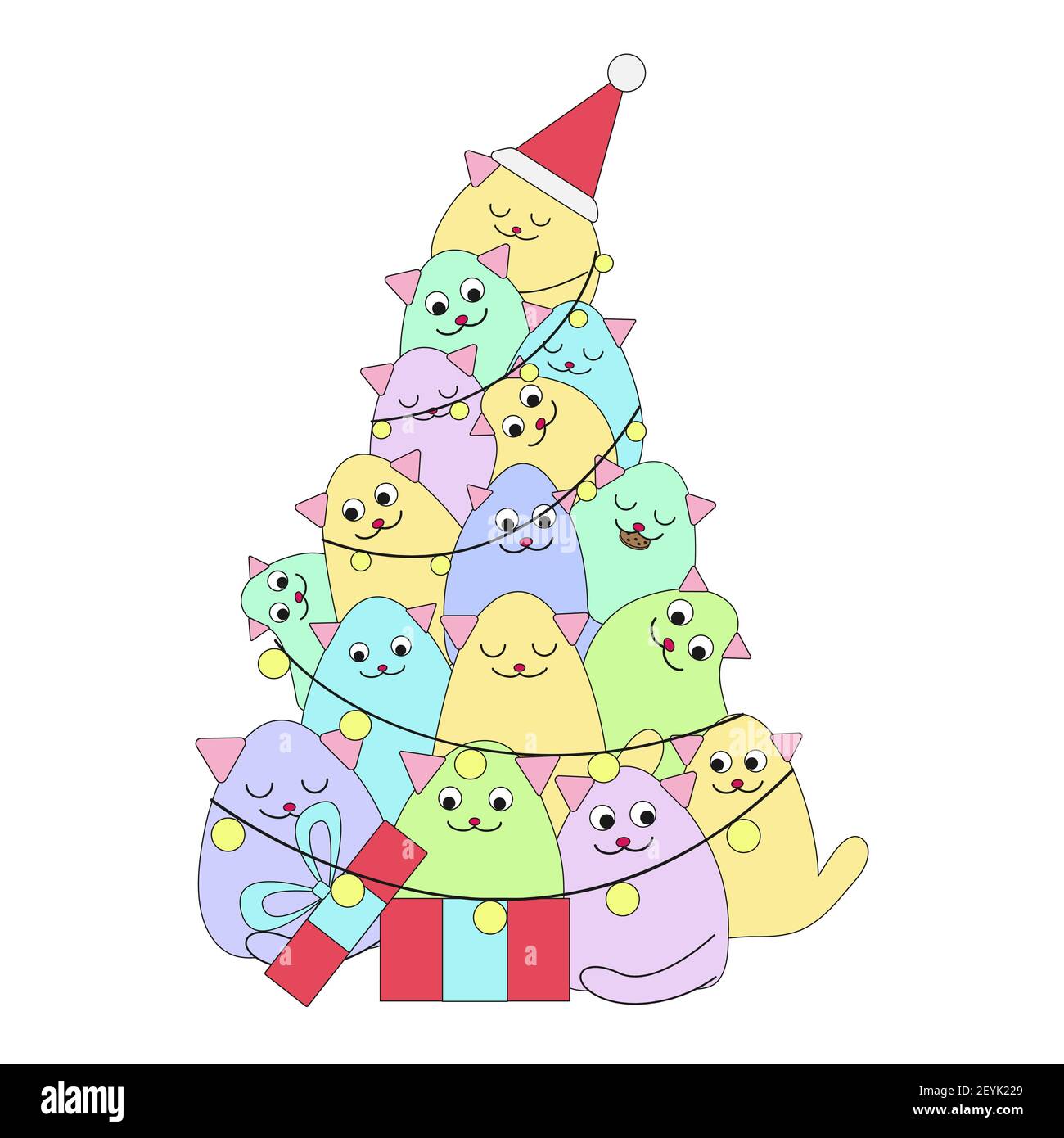 Funny Cat Christmas Tree