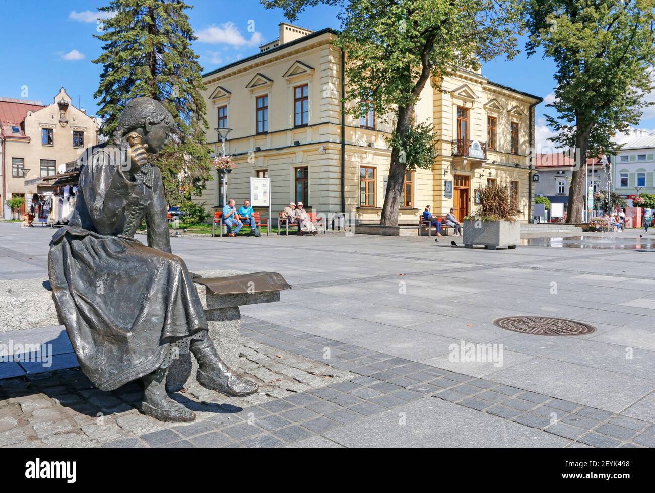 The monument portraying a highlander girl eating an ice cream in Nowy ...