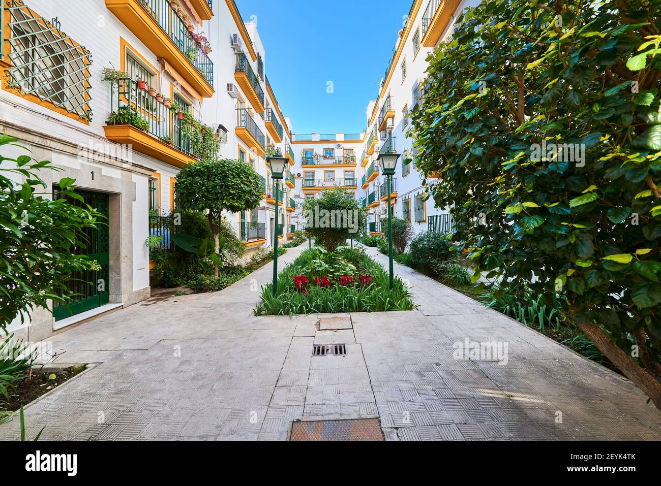 Typical Andalusian courtyard ,Seville,Andalucía,Spain Stock Photo - Alamy