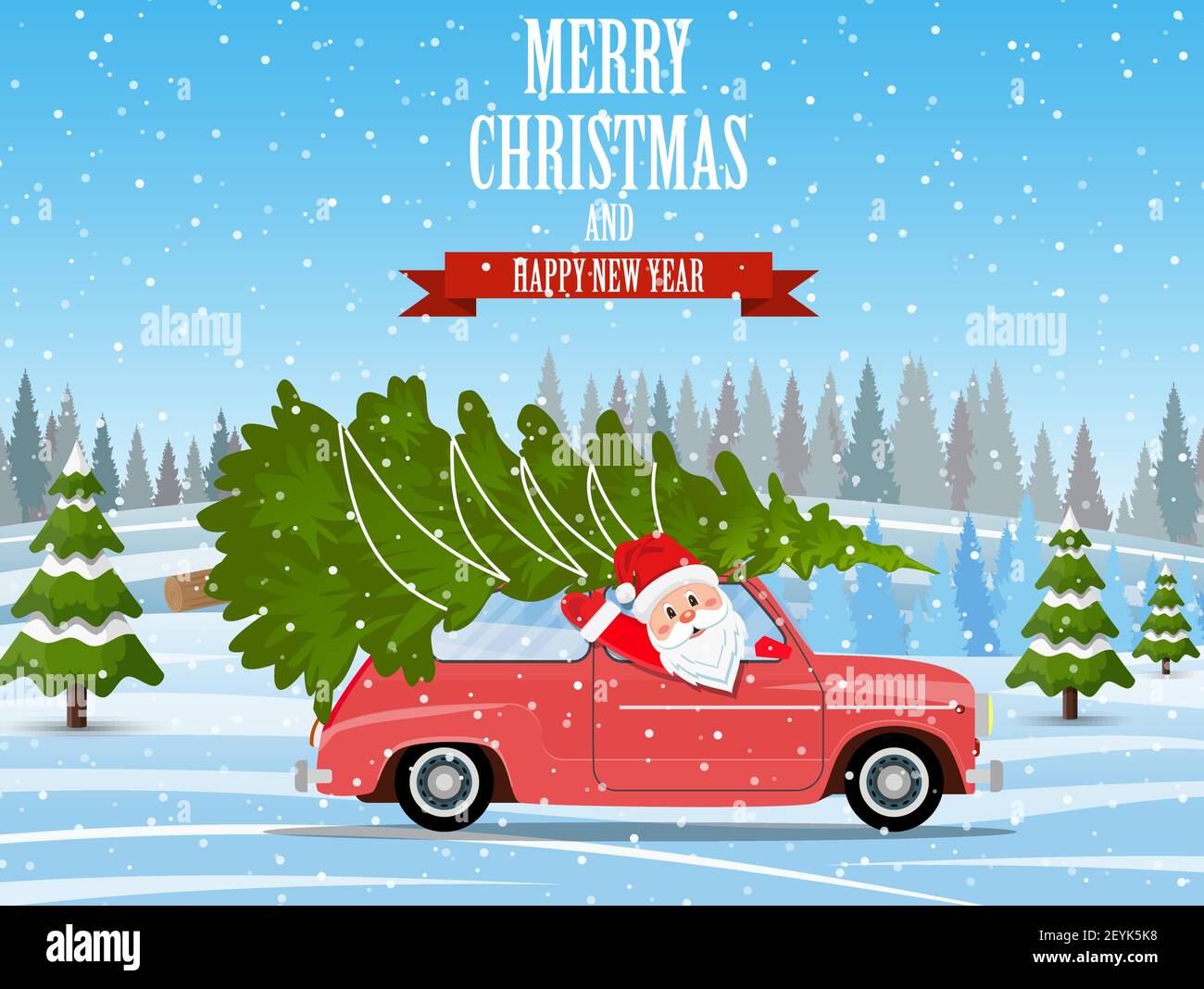 Merry Christmas Winter illustration Stock Vector Image & Art - Alamy
