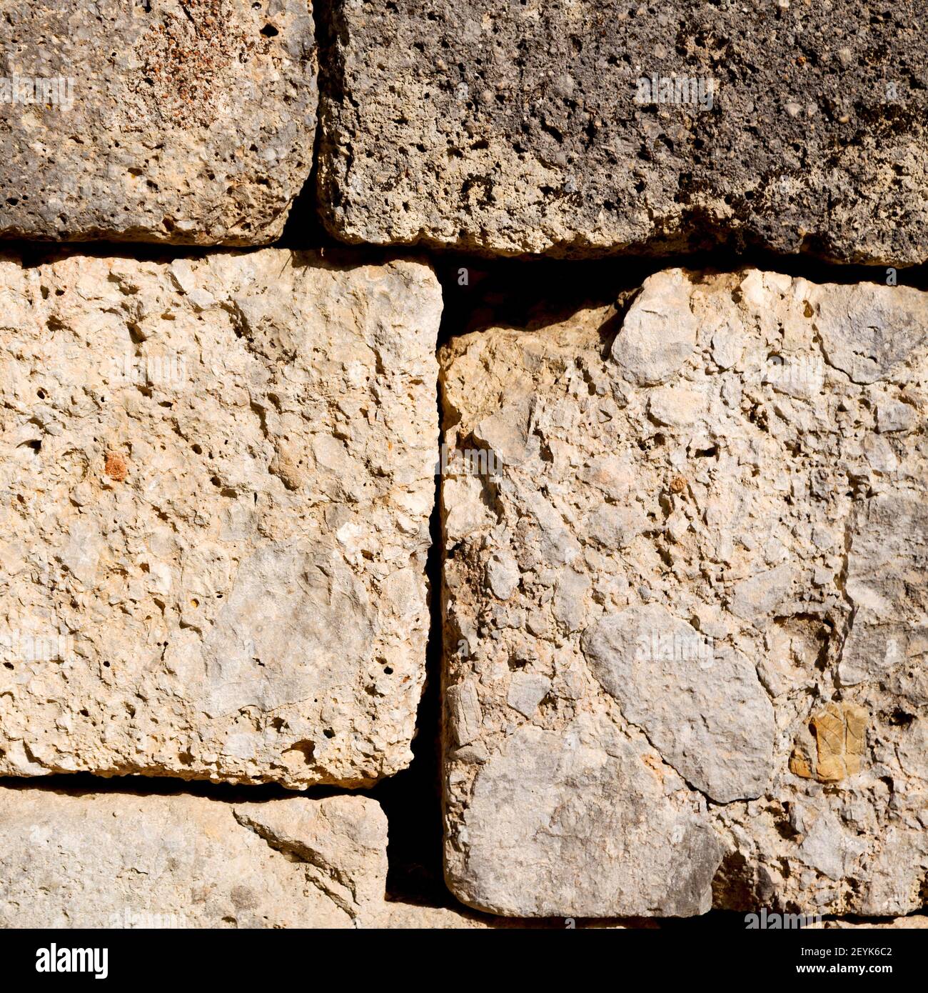 Gray brick in greece the texture abstract of a ancien wall and ruined ...