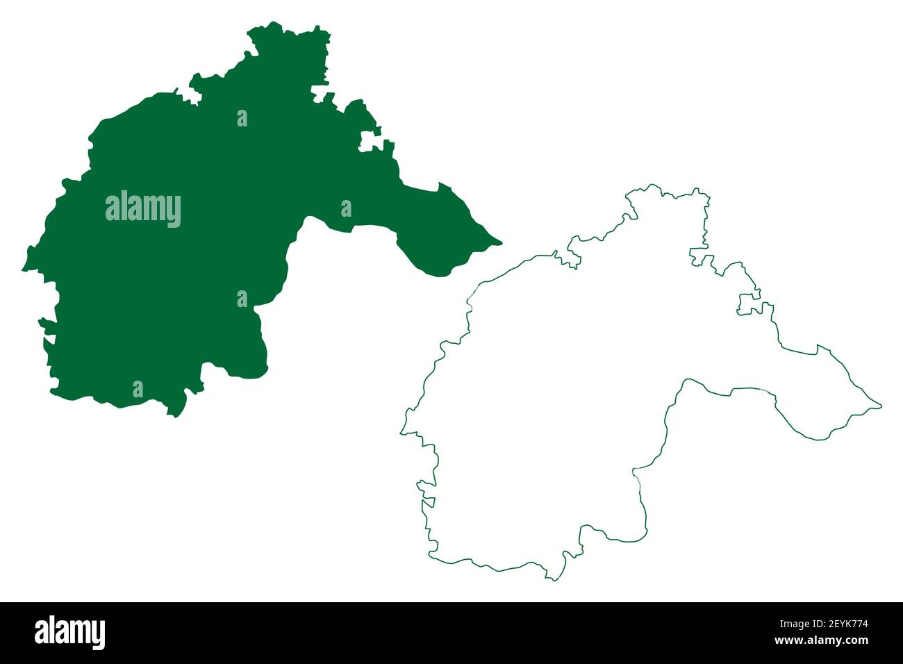 Nawada district (Bihar State, Magadh division, Republic of India) map ...
