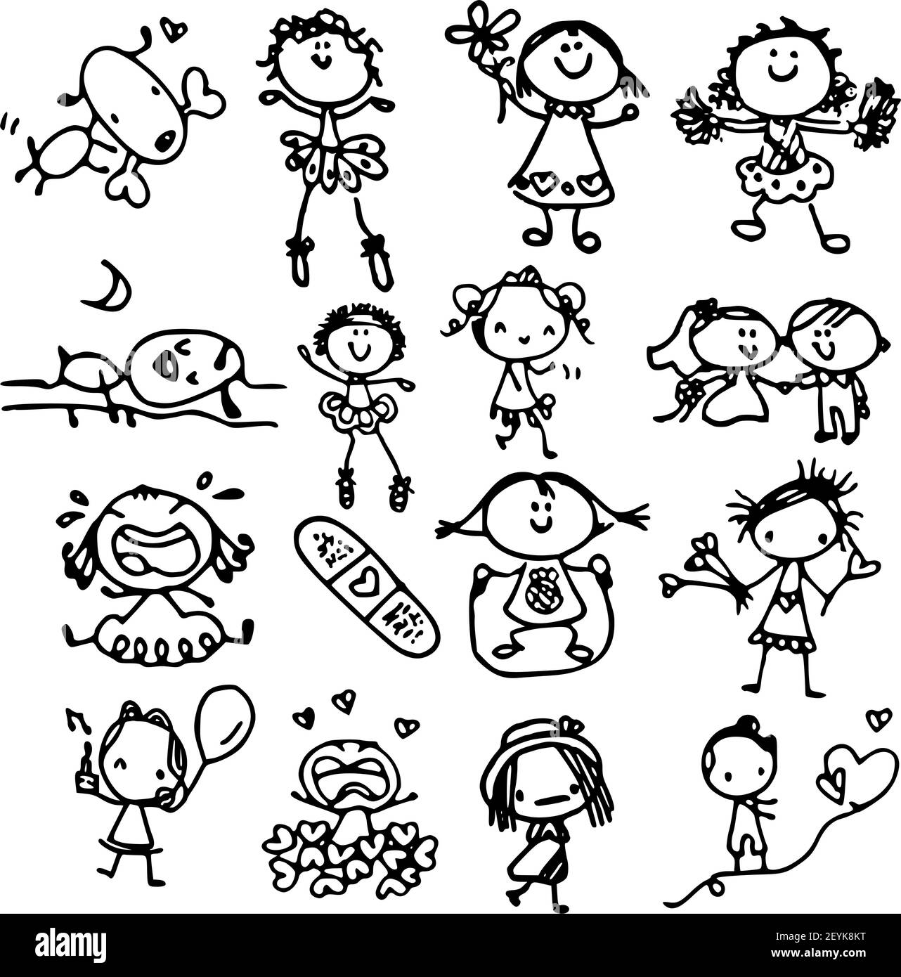 Vector cartoon emoji set Stock Photo - Alamy