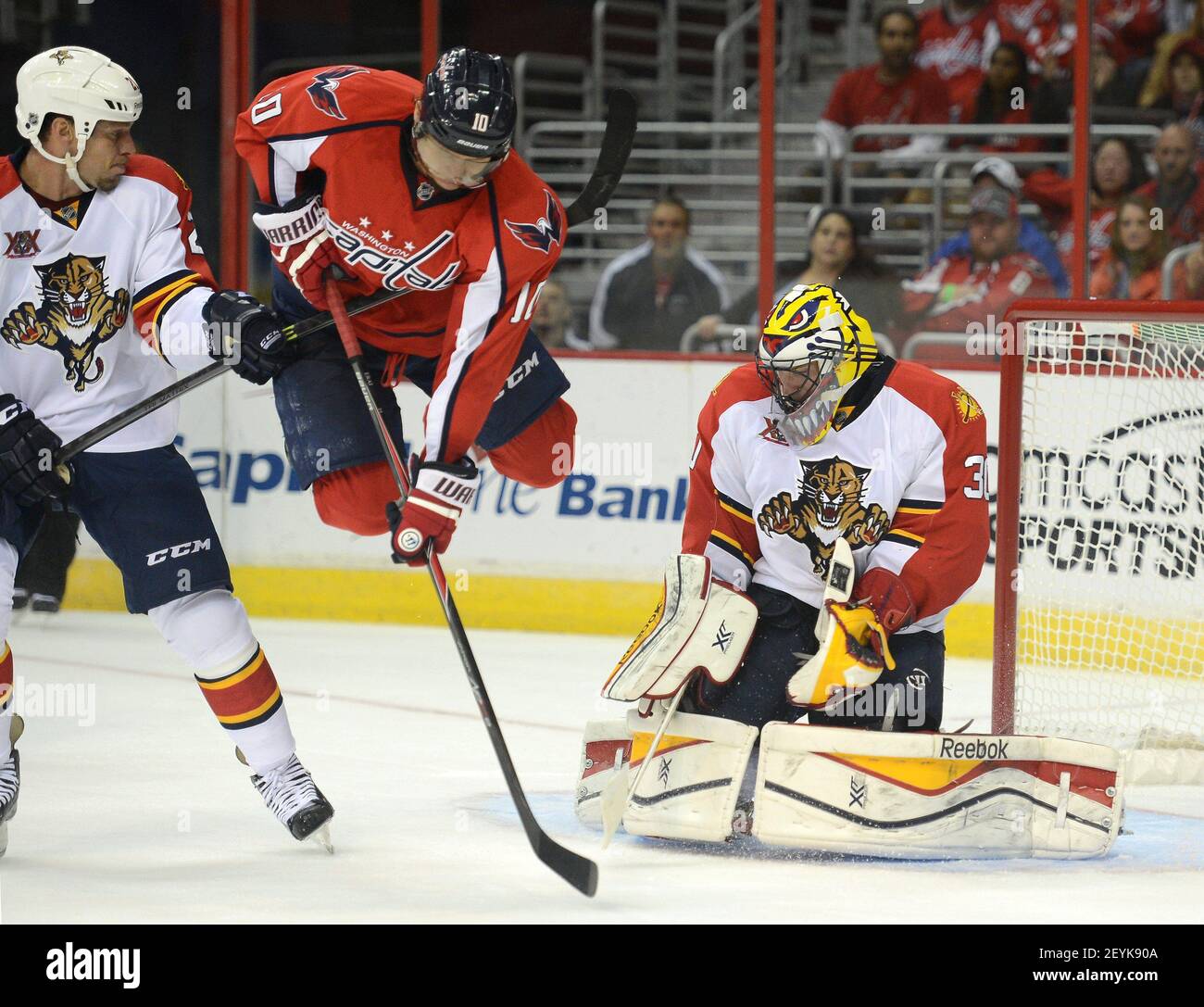 Florida Panthers goalie Scott Clemmensen (30) makes a save as ...