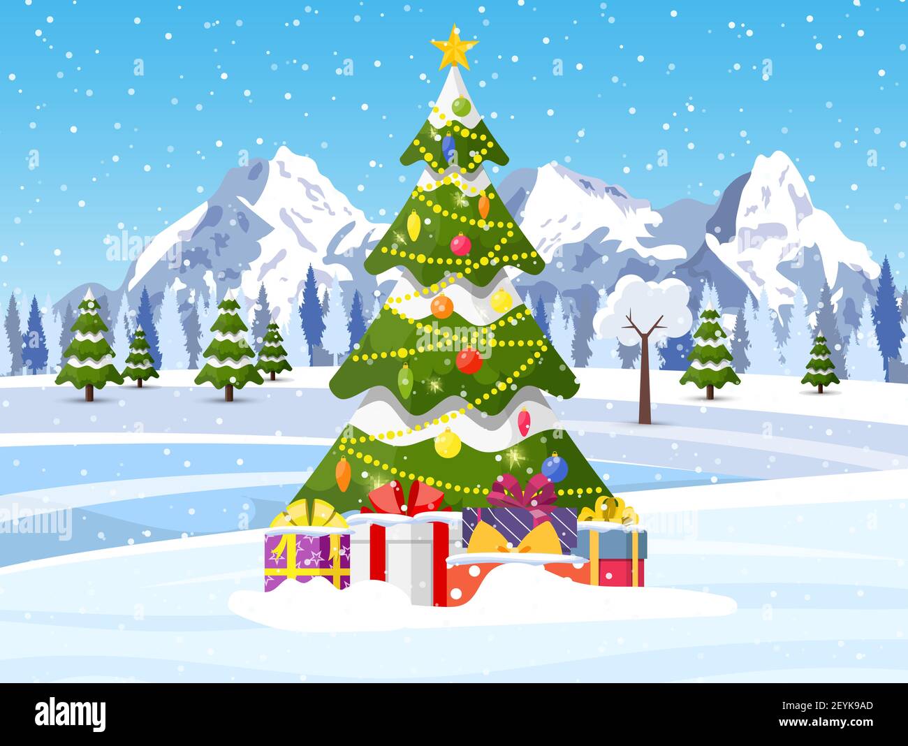 Winter Trees Background Clip Art