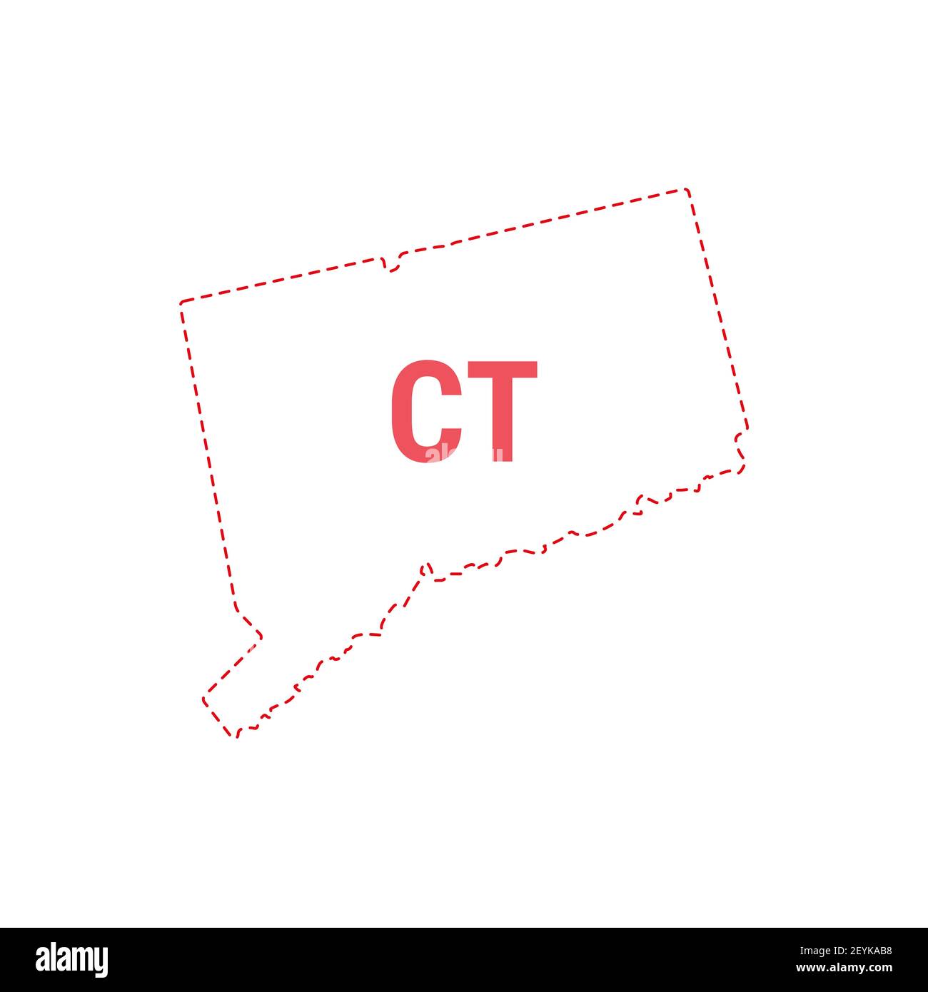 Connecticut US state map outline dotted border. illustration. Two ...