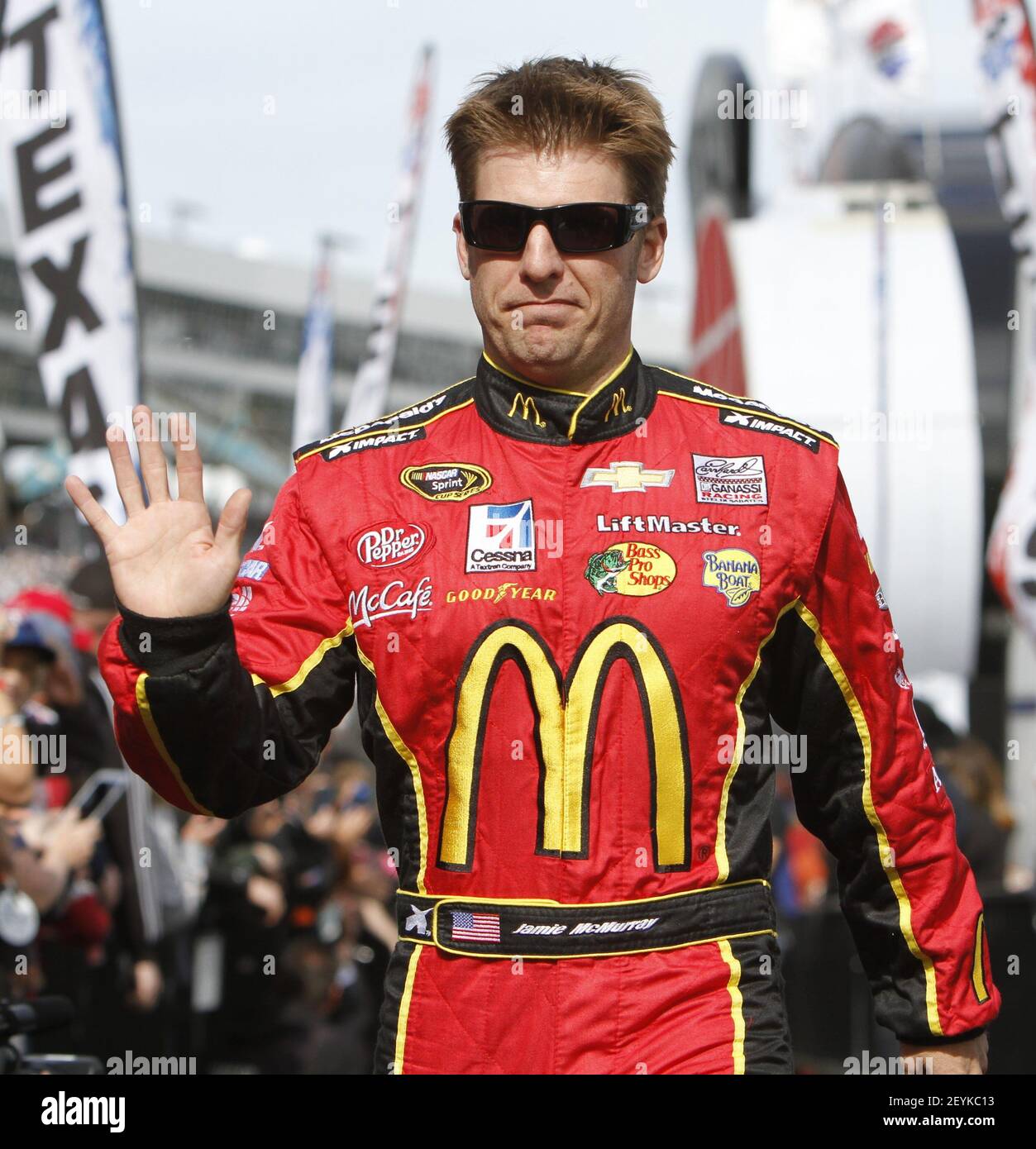 Jamie McMurray is introduced before the NASCAR Sprint Cup series AAA ...