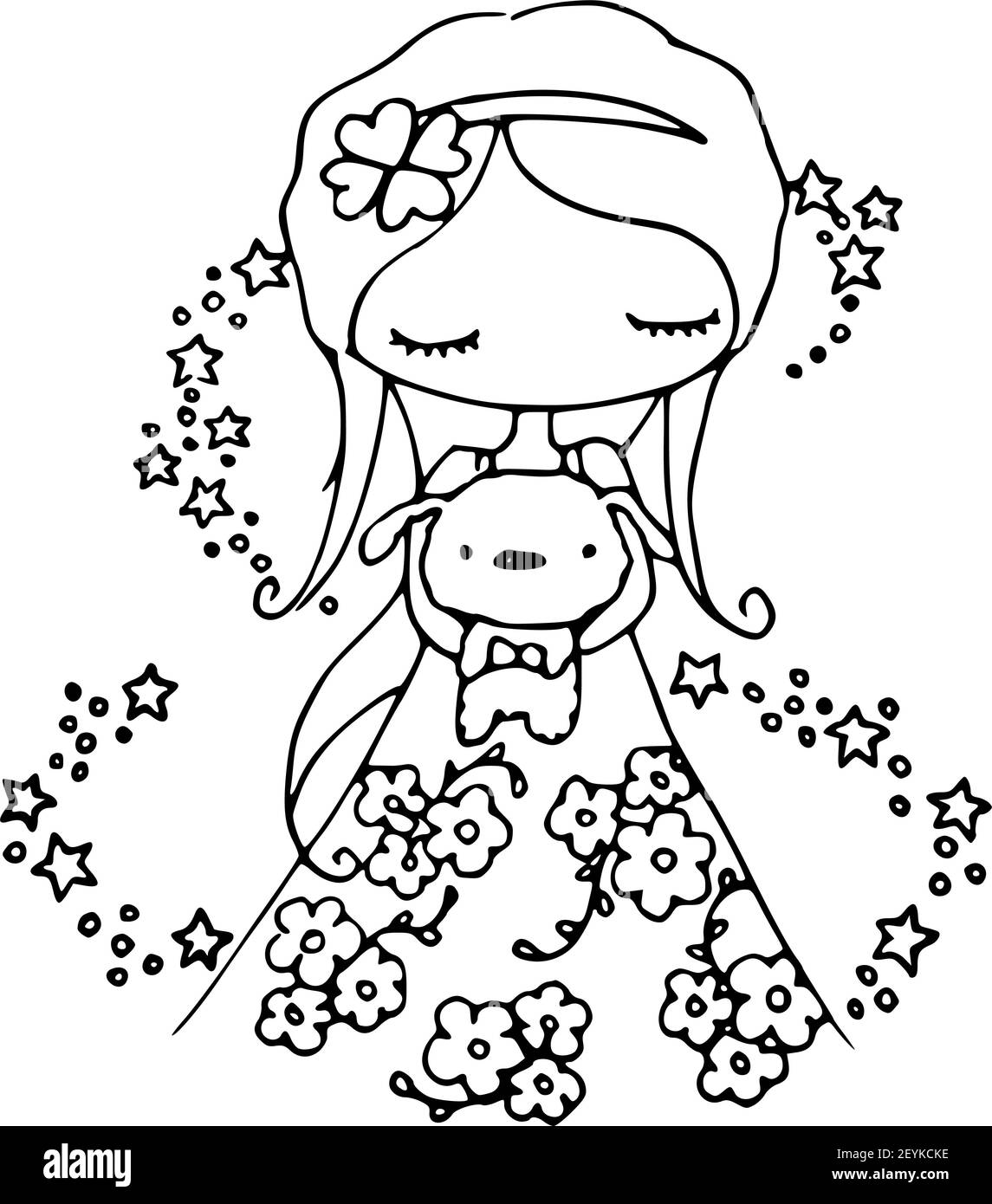 Illustration vector dog line Cut Out Stock Images & Pictures - Alamy