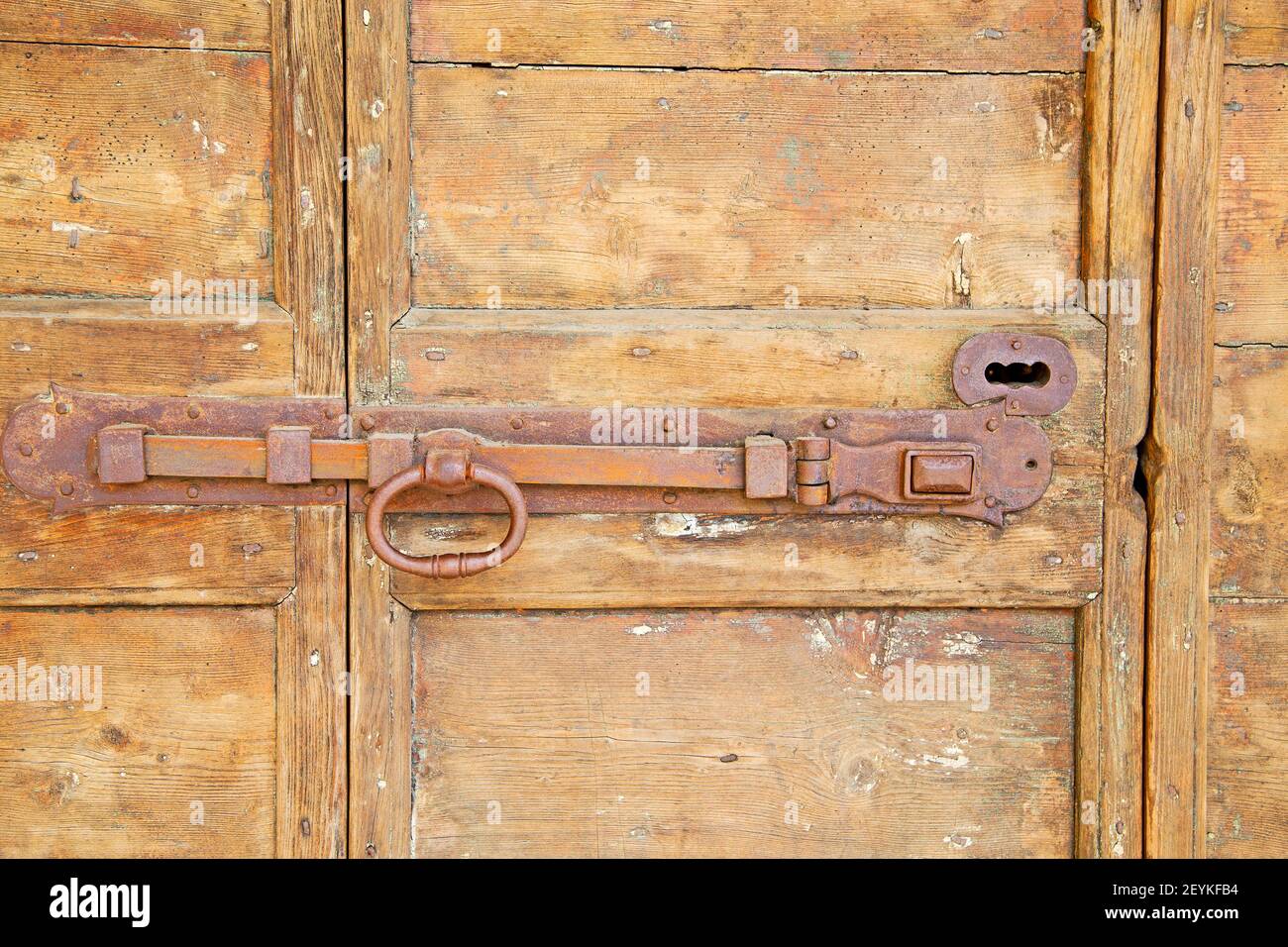 Europe old in italy and rusty lock Stock Photo - Alamy