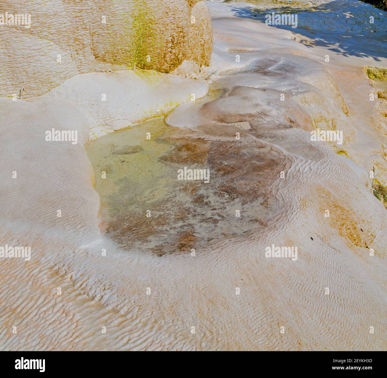 Calcium bath and travertine unique abstract in pamukkale turkey asia ...