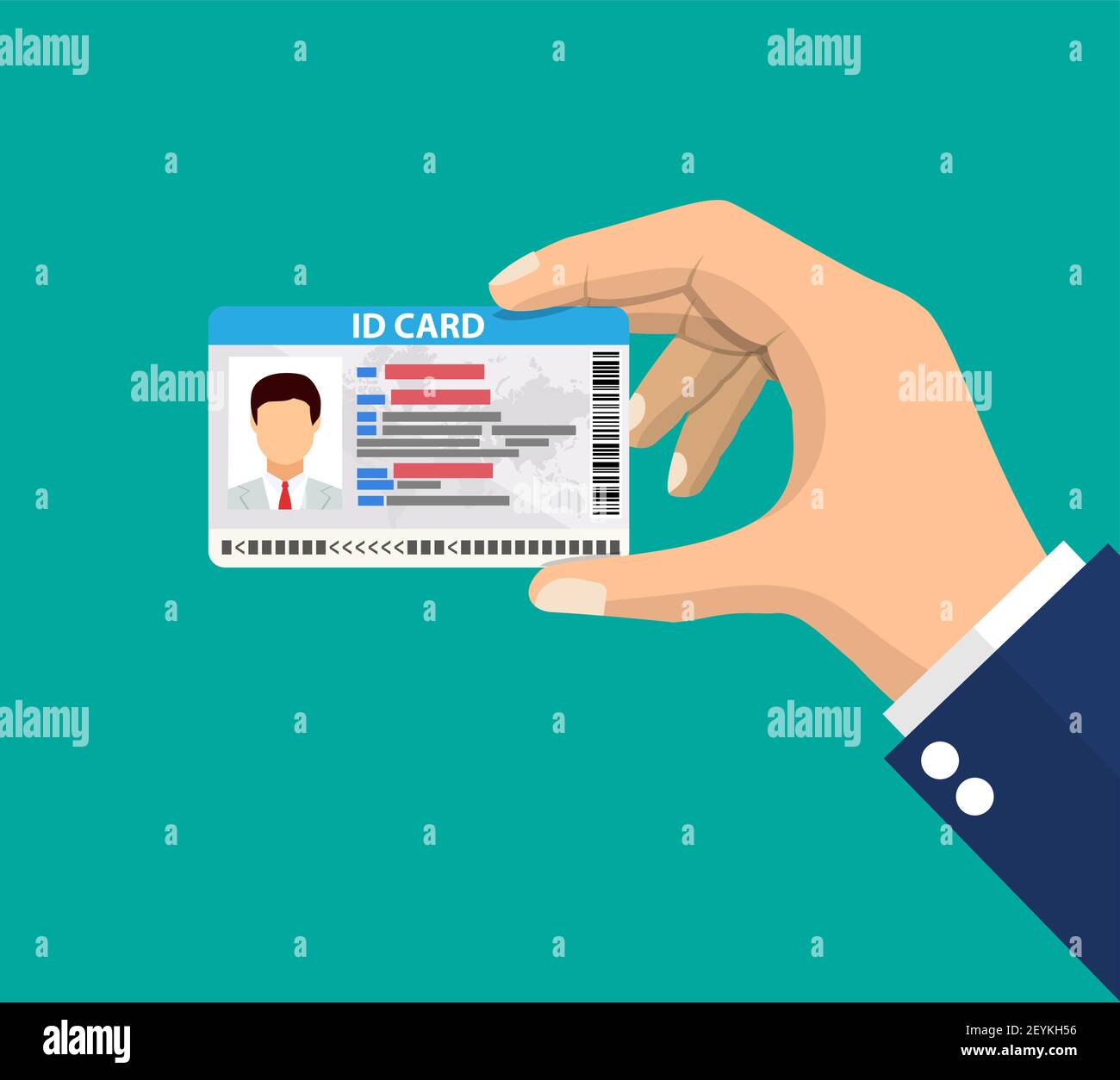 hand holding the id card Stock Vector Image & Art - Alamy