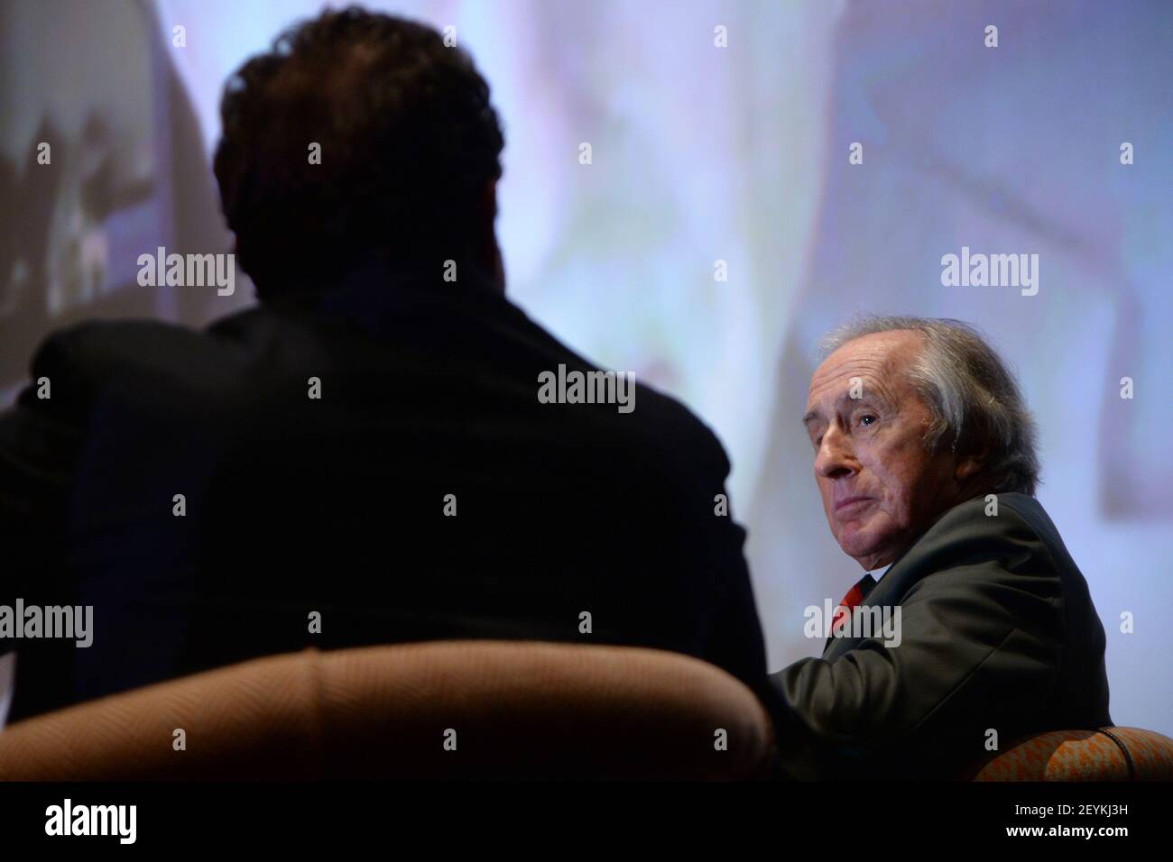 (L-R) Director Brett Ratner (in silhouette) and Three time World ...