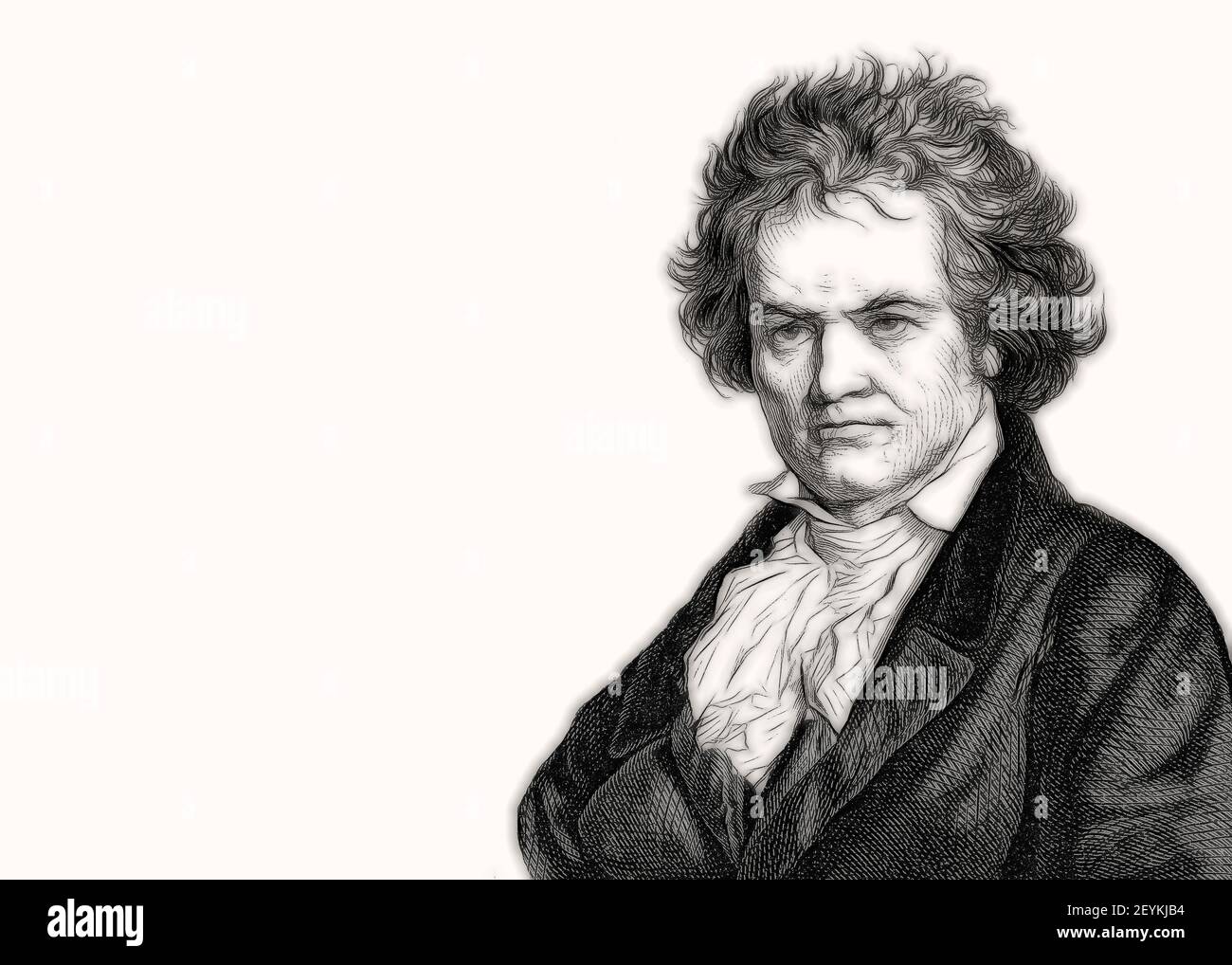 Ludwig van Beethoven, 1770 -1827, German composer, digitally altered ...