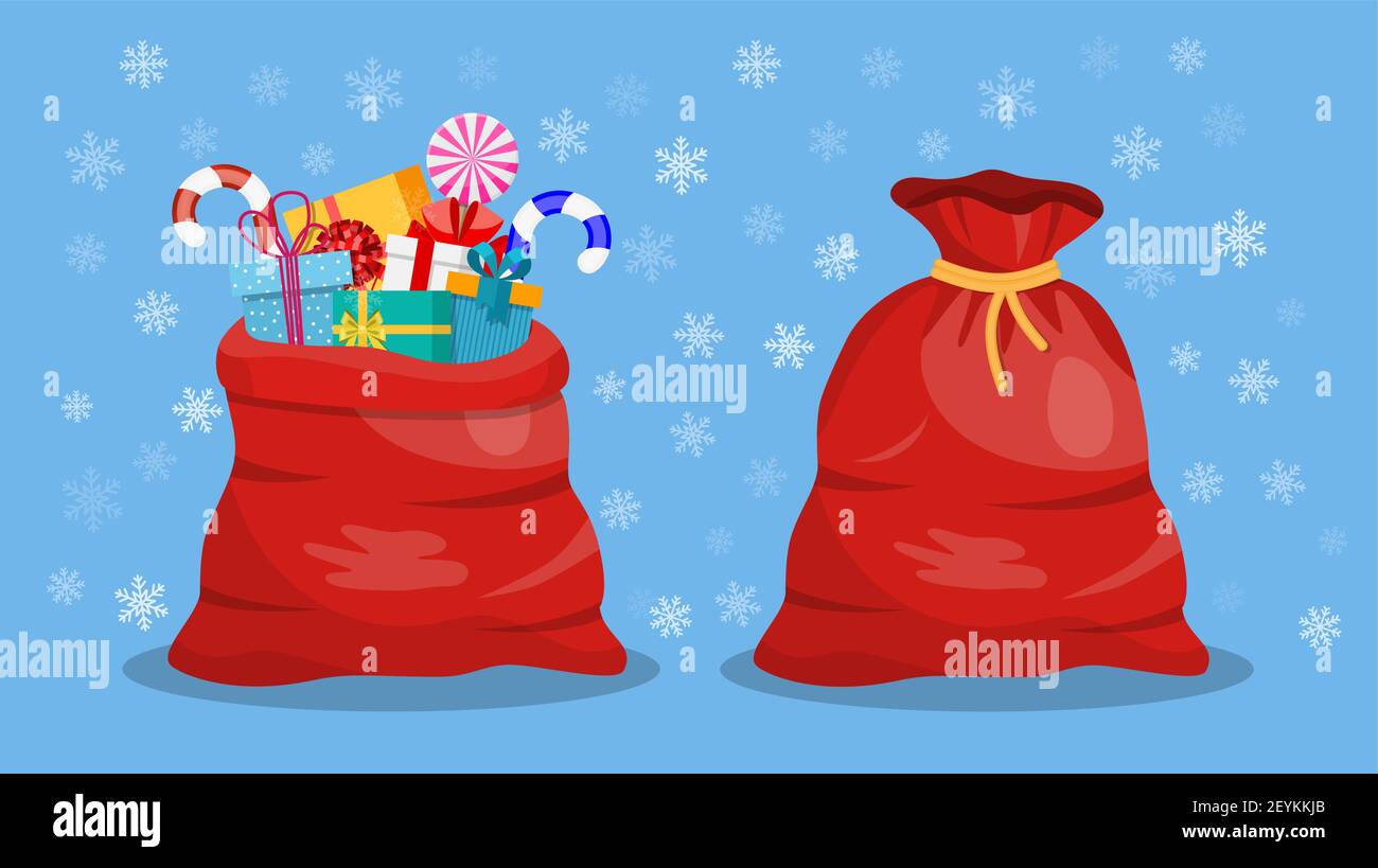 Cute santa bag open Stock Vector Images - Alamy