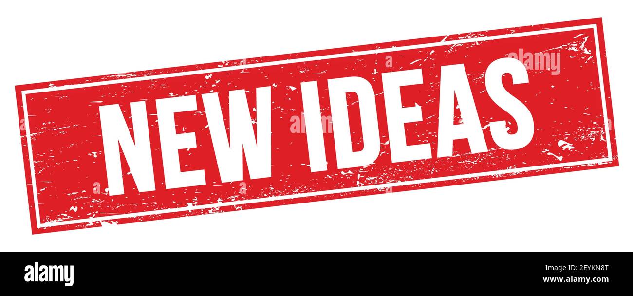NEW IDEAS text on red grungy rectangle stamp sign Stock Photo - Alamy