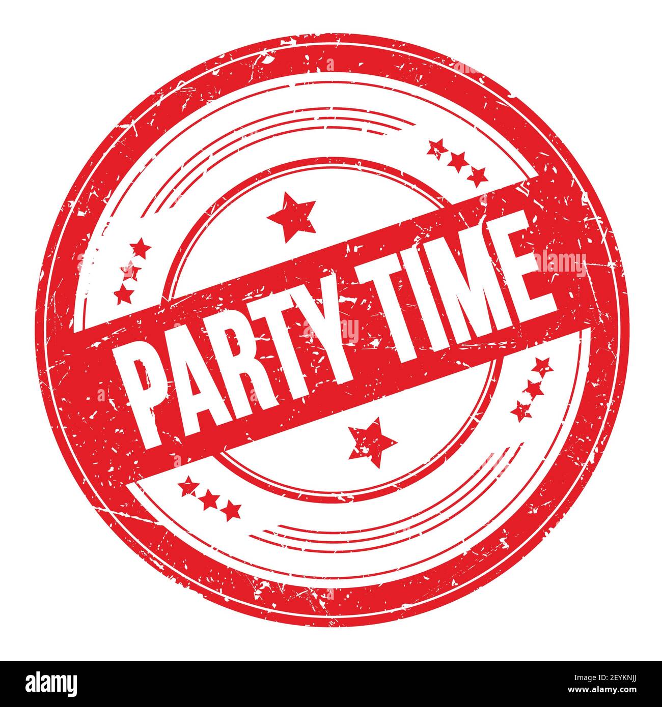 PARTY TIME text on red round grungy texture stamp Stock Photo - Alamy
