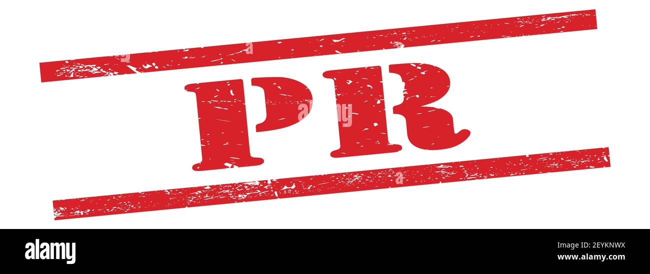 PR text on red grungy vintage rubber stamp Stock Photo - Alamy