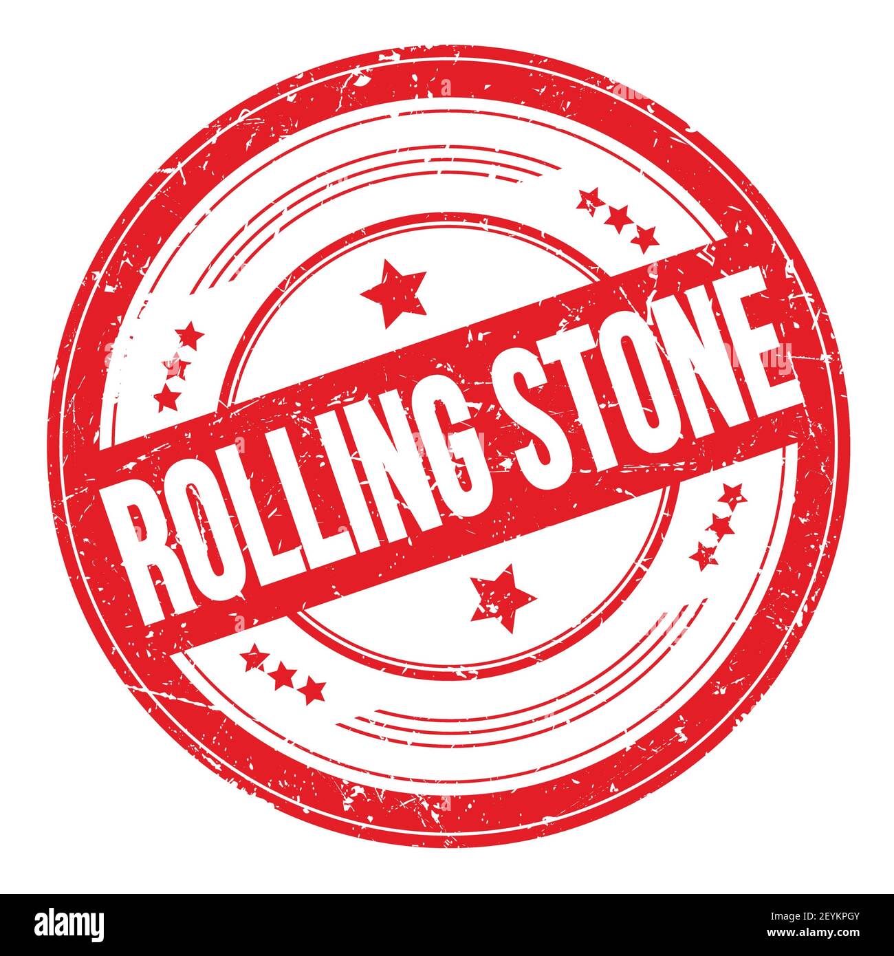 ROLLING STONE text on red round grungy texture stamp Stock Photo - Alamy