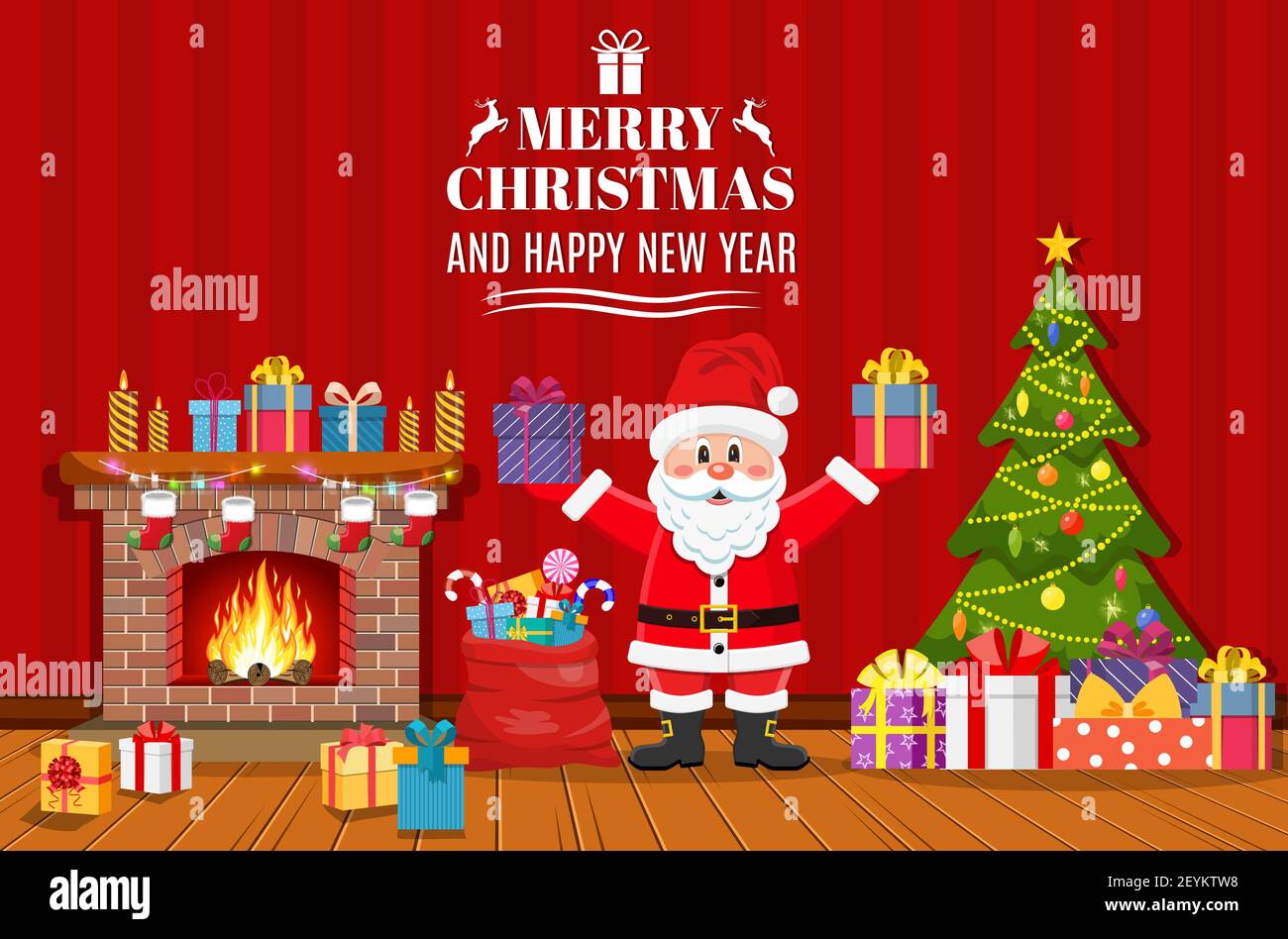 Red gift box champagne Stock Vector Images - Alamy