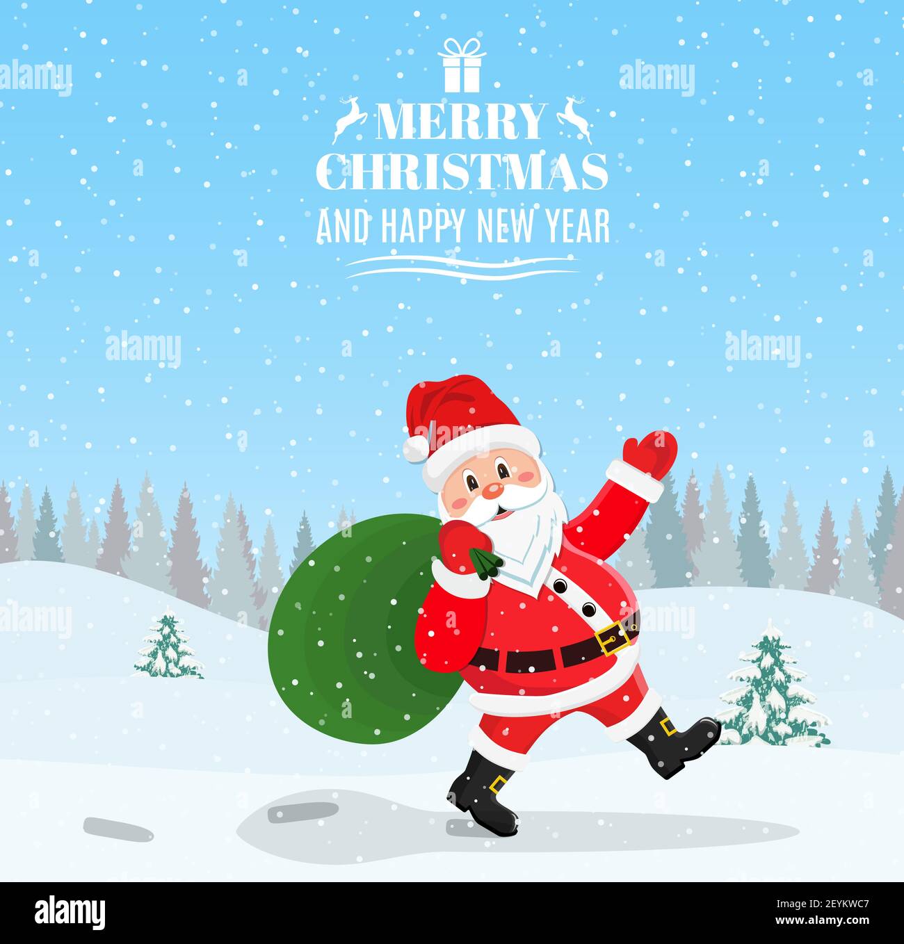 Blue santa claus bag gift Stock Vector Images - Alamy
