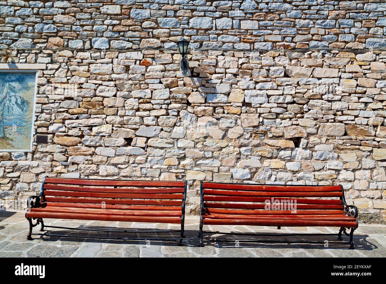 In the greece island stone pavement Stock Photo - Alamy