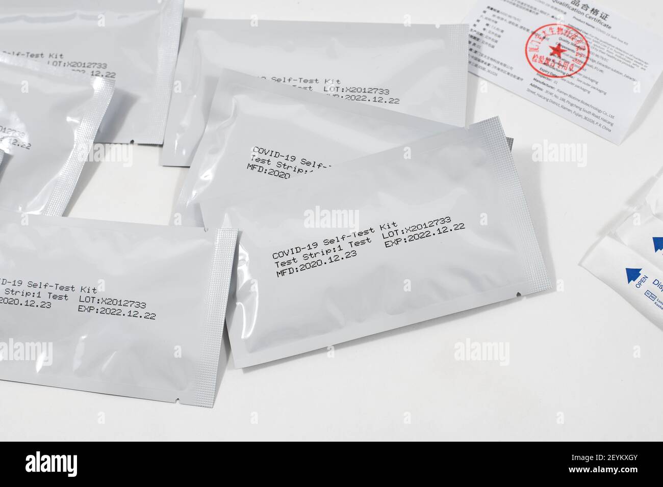 NHS COVID-19 Self-Test Kit on white background Stock Photo - Alamy