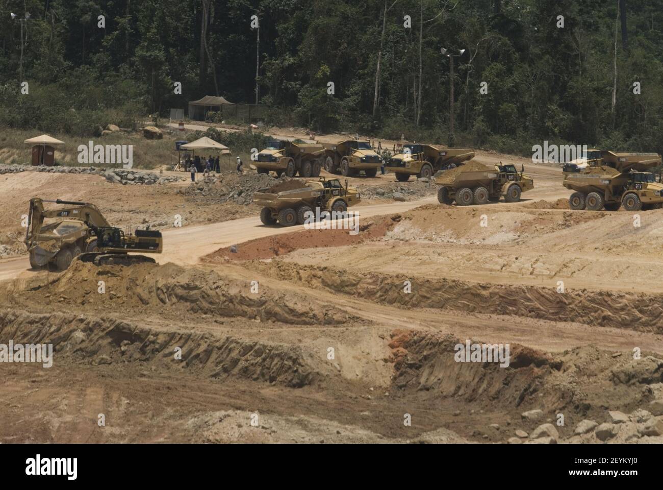 View of the the construction site of Belo Monte hydroelectric, in Xingu ...