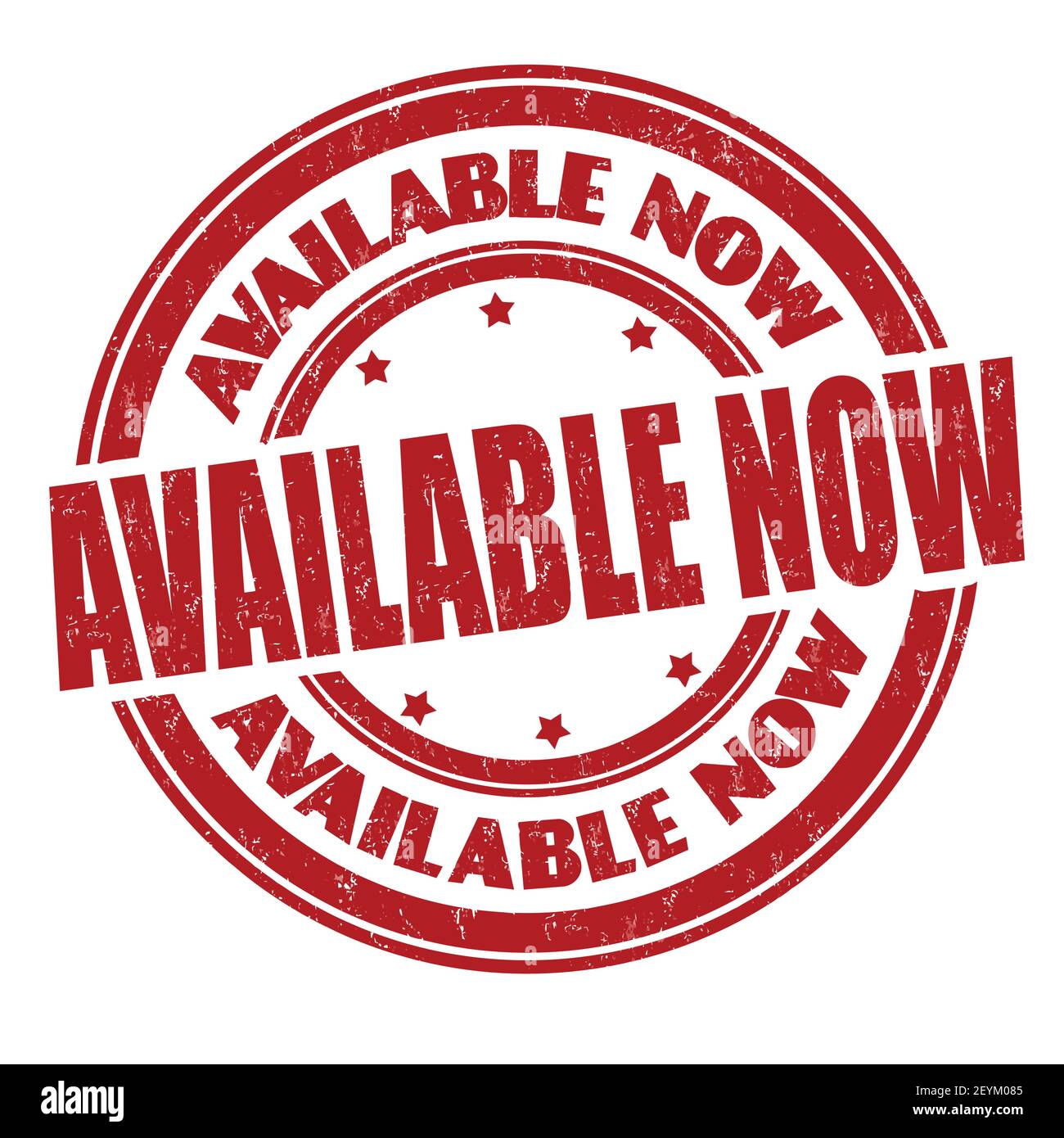 Available now grunge rubber stamp on white background, vector ...
