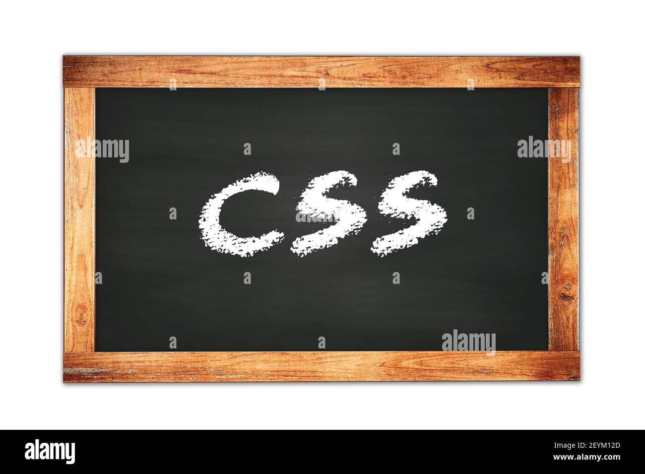 CSS text written on black wooden frame school blackboard Stock Photo - Alamy