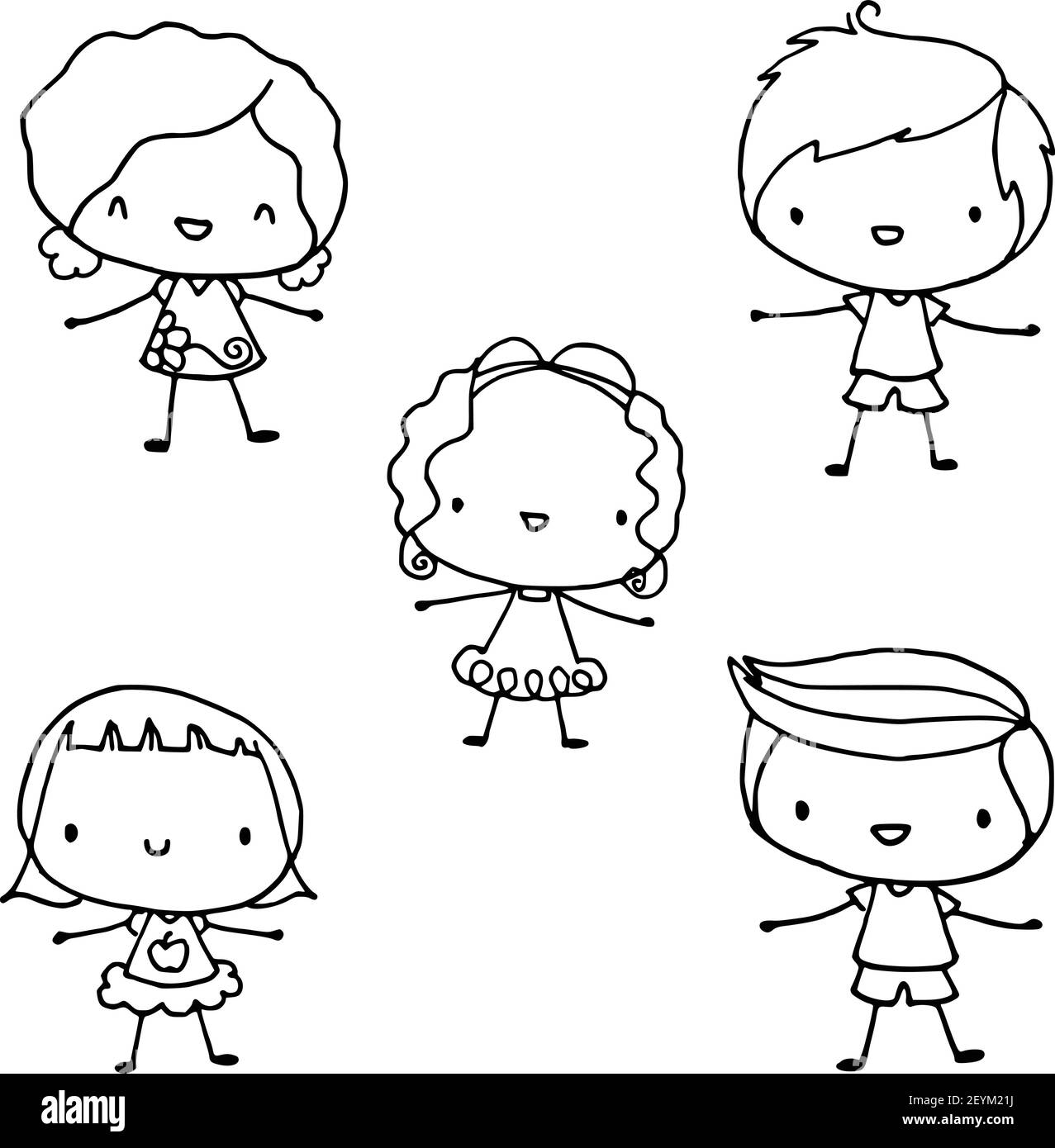 Girls vector vectors Black and White Stock Photos & Images - Alamy