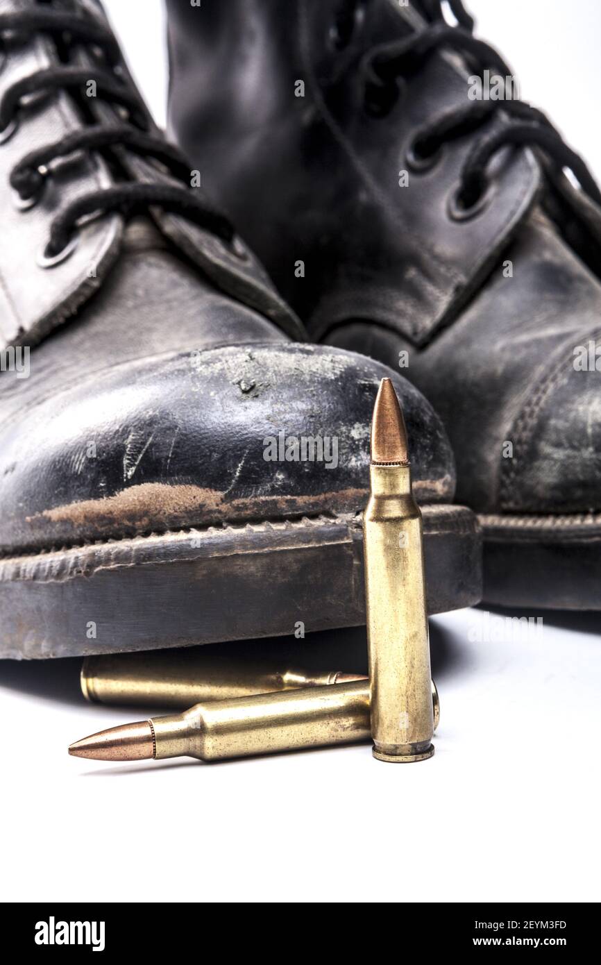 Bullets and Boots Stock Photo - Alamy