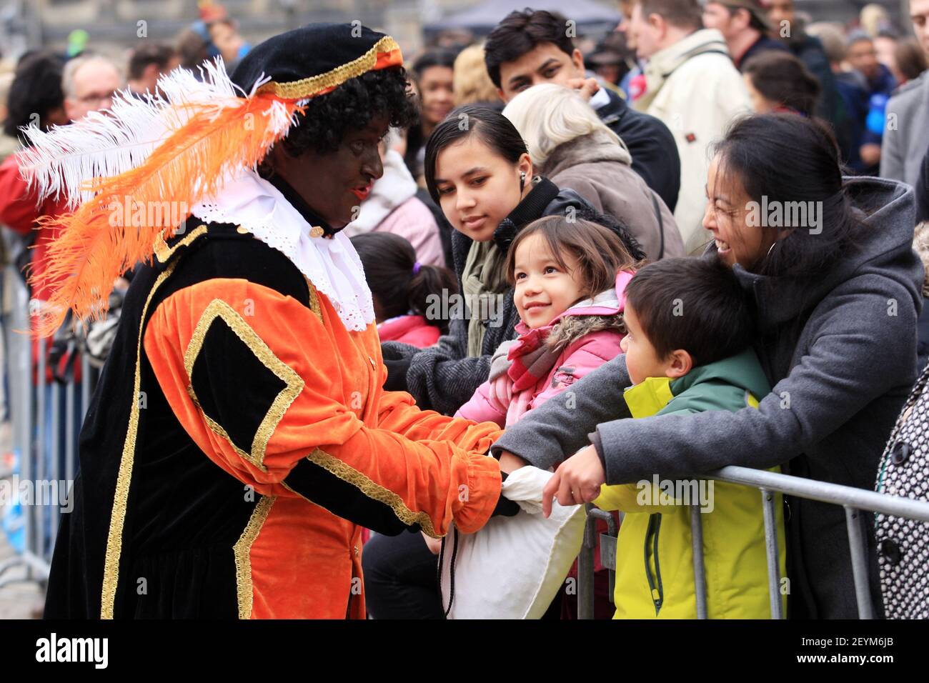 People attends the arrival of Sinterklaas, the Dutch version of Santa ...