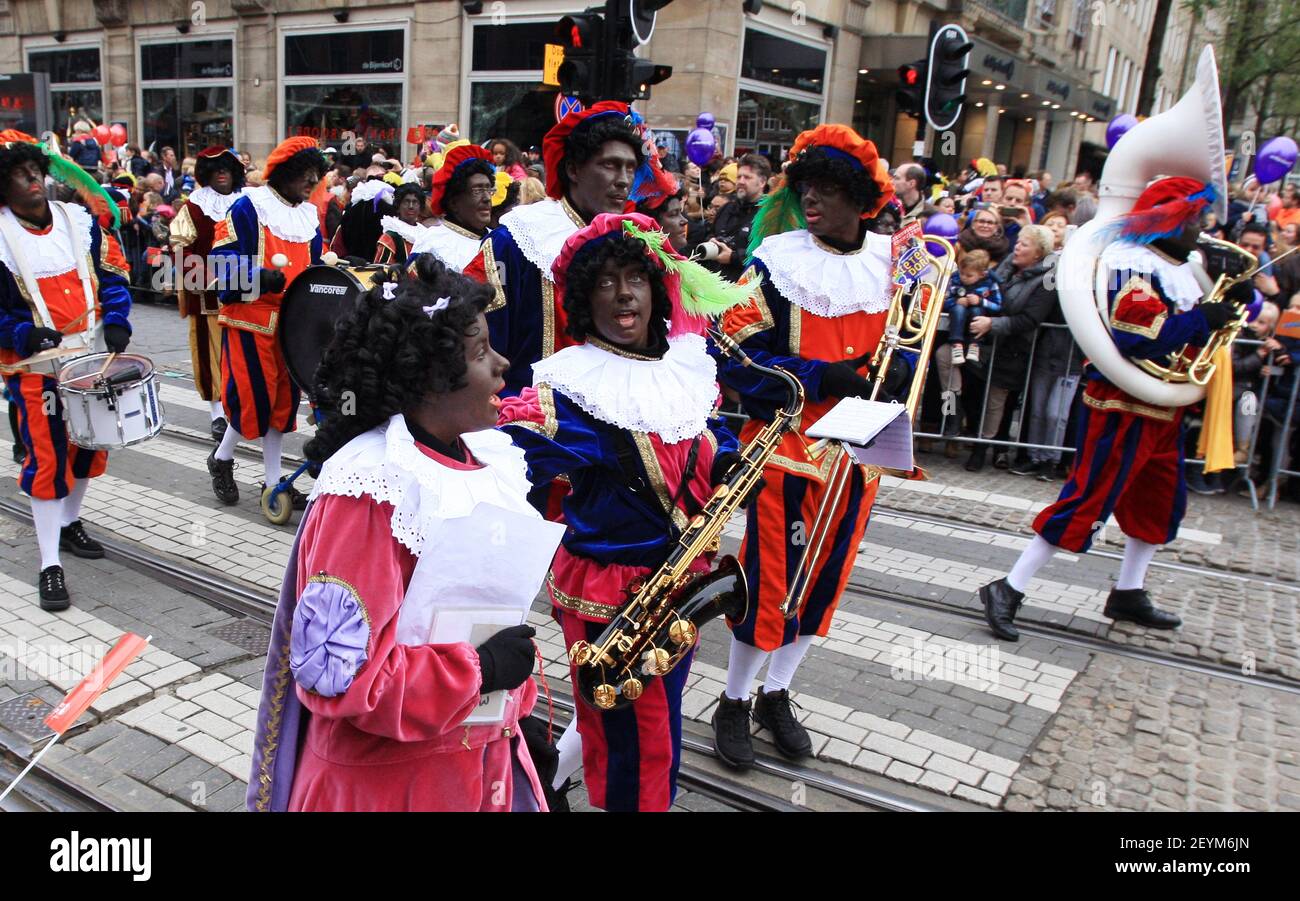 People attends the arrival of Sinterklaas, the Dutch version of Santa ...