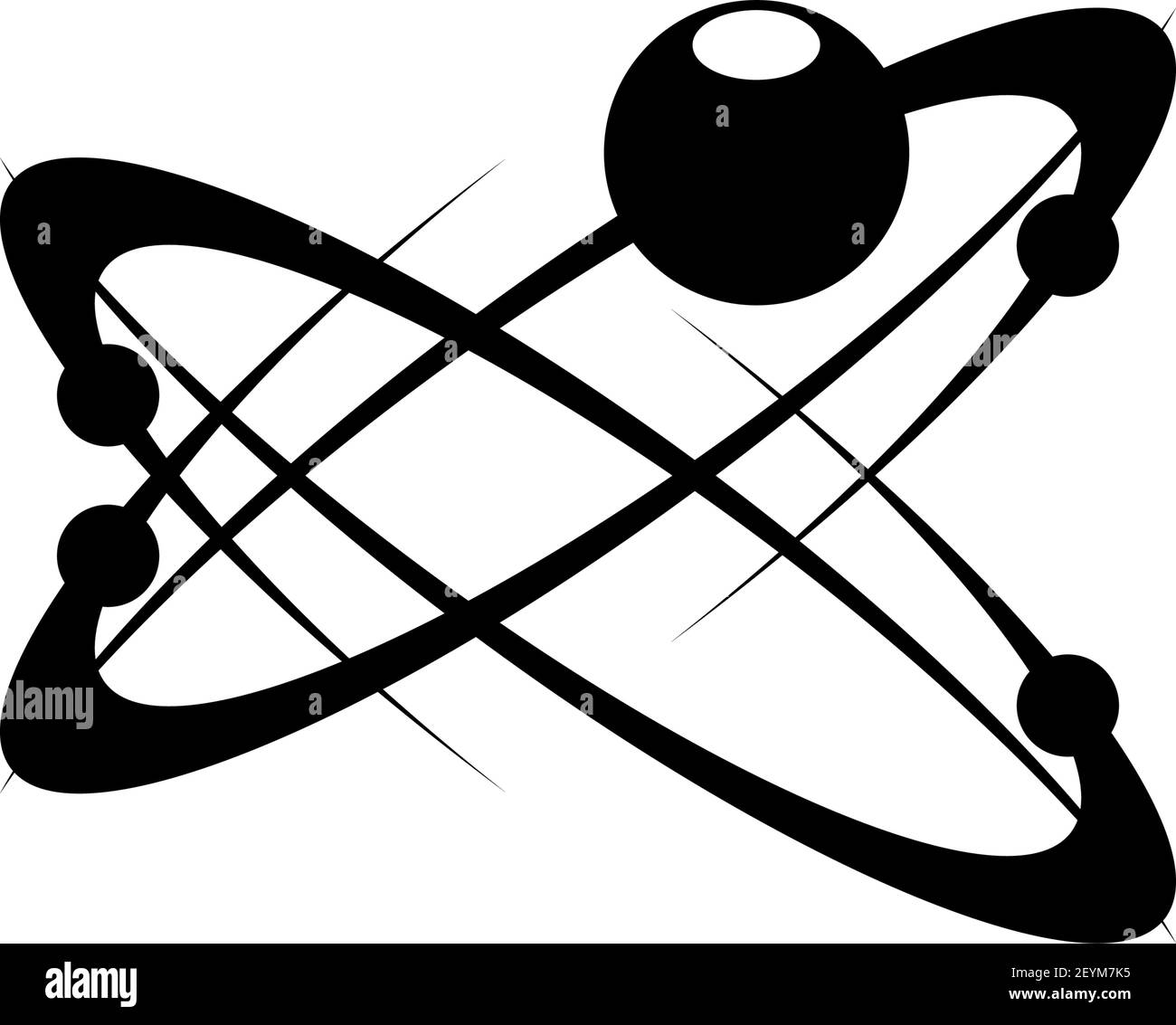 Molecules and atoms symbols isolated chaotic motion. Vector biology ...
