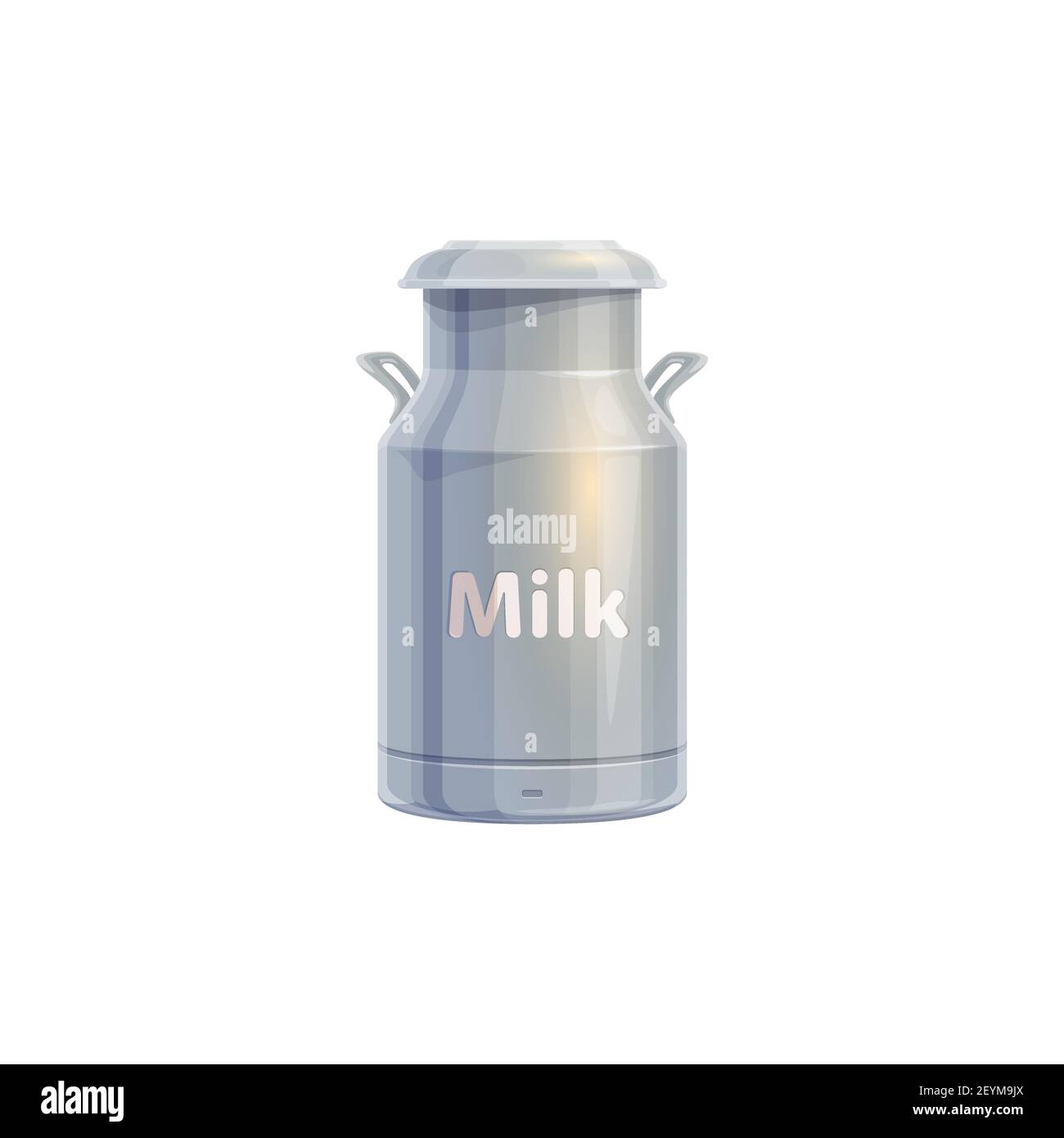 Milk can, dairy farm agriculture food and cow product, vector icon ...