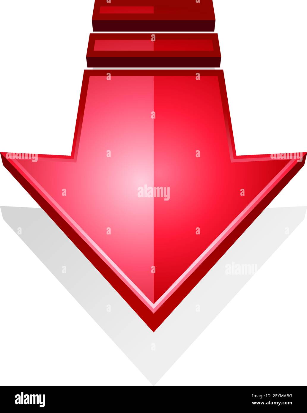 Red curved arrow icon isolated pointer symbol. Vector sign pointing to ...