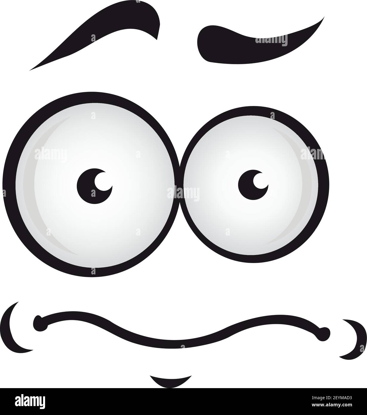 Frustrated emoji isolated cartoon face. Vector upset emoticon, troubled ...