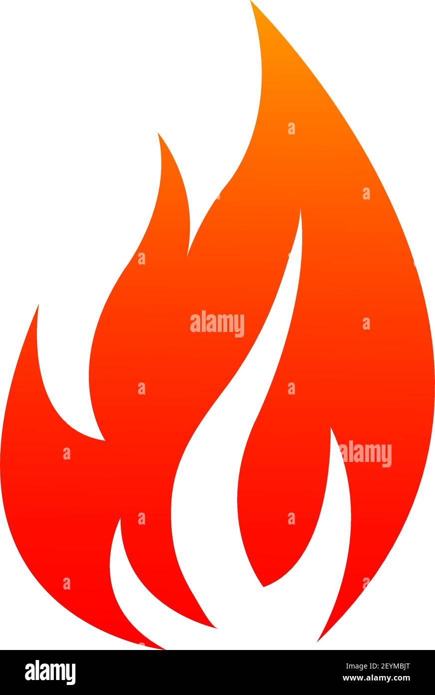 Flaming fire isolated icon. Vector burning bonfire or campfire, hot ...