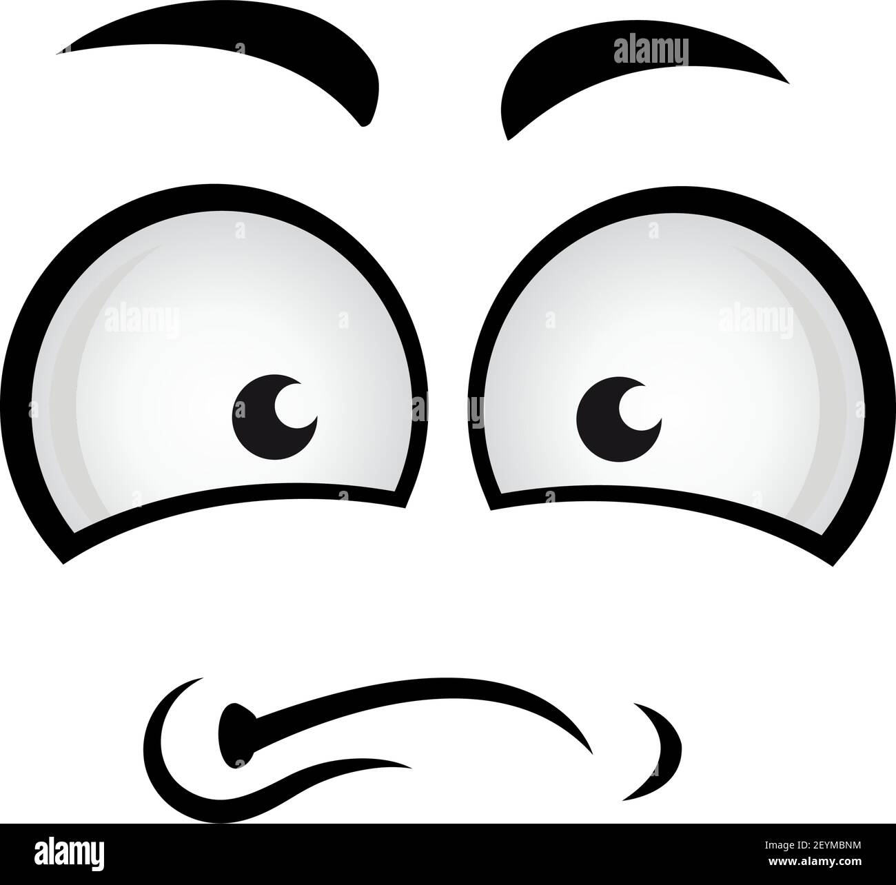 Dissatisfied emoji symbol isolated unhappy face. Vector disgruntled ...
